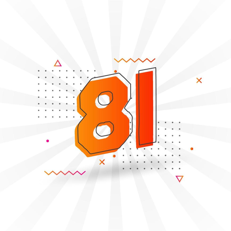 81 number vector font alphabet. Number 81 with decorative element stock vector 13886005 Vector ...