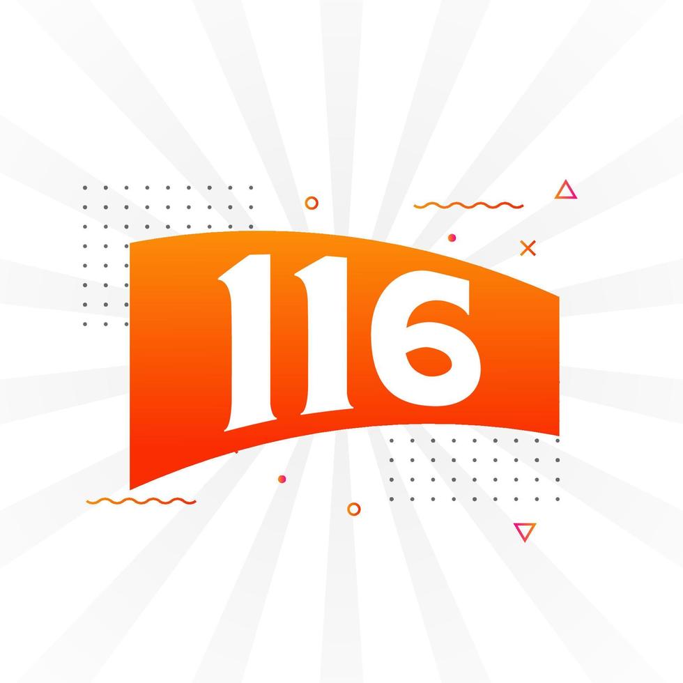 116 number vector font alphabet. Number 116 with decorative element stock vector 13886043 Vector ...