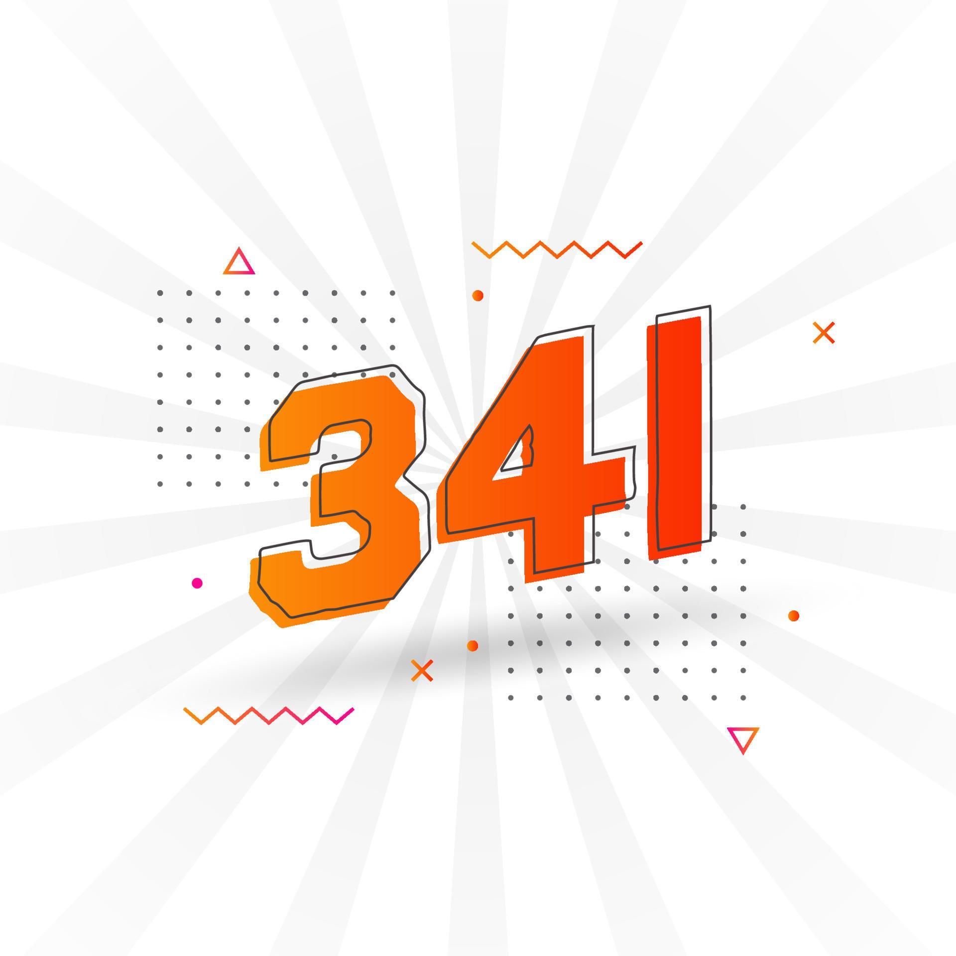 341 number vector font alphabet. Number 341 with decorative element stock vector 13886068 Vector ...