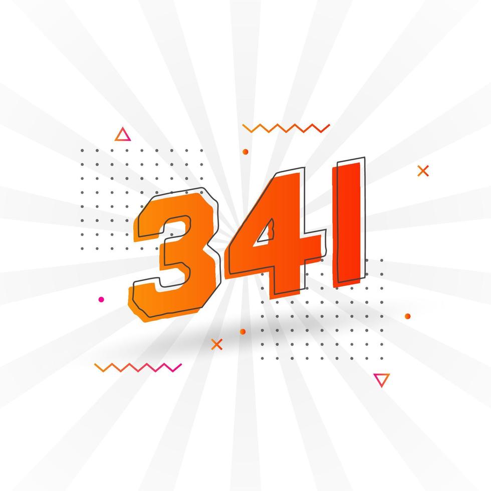 341 number vector font alphabet. Number 341 with decorative element stock vector 13886068 Vector ...