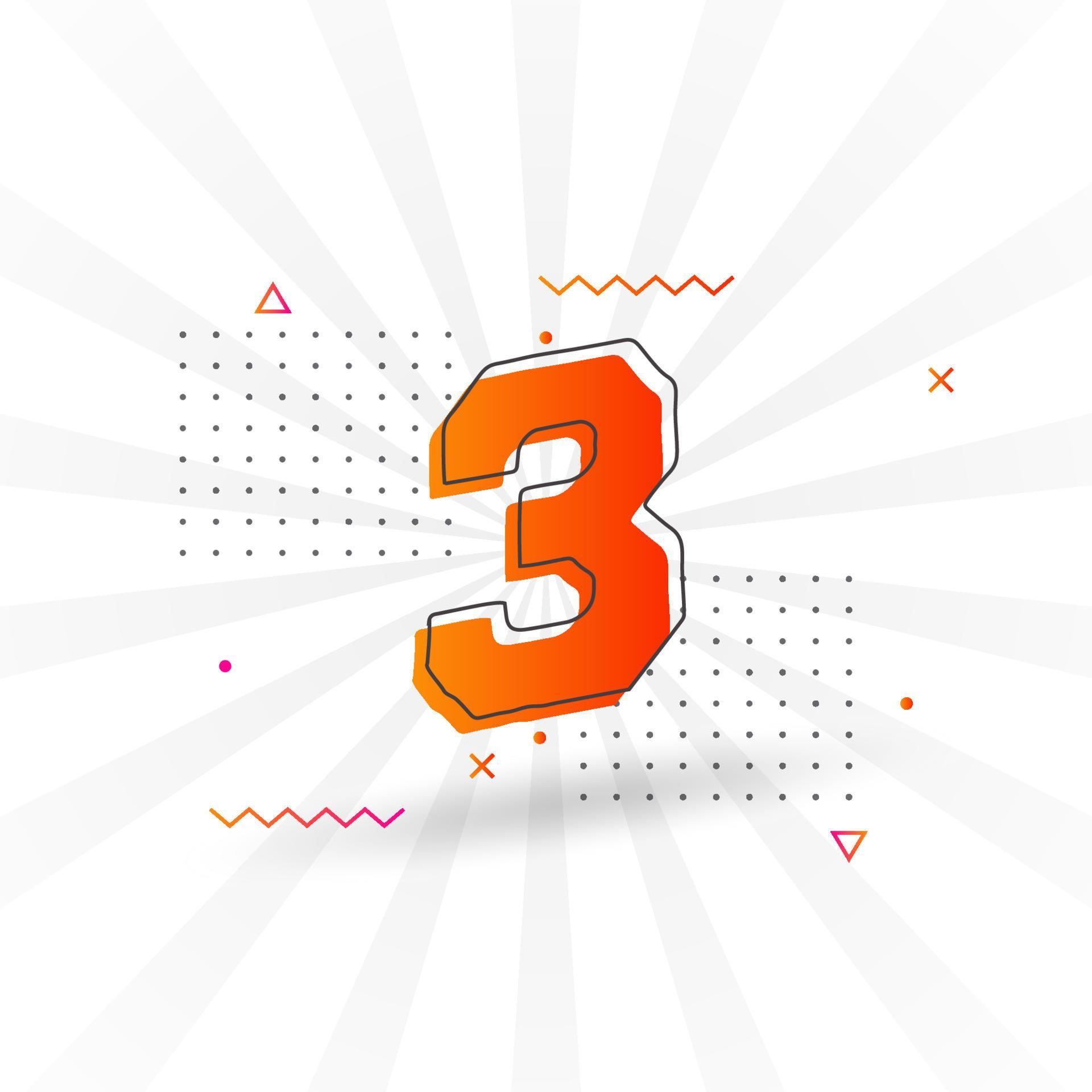 3 number vector font alphabet. Number 3 with decorative element stock vector 13886075 Vector Art ...