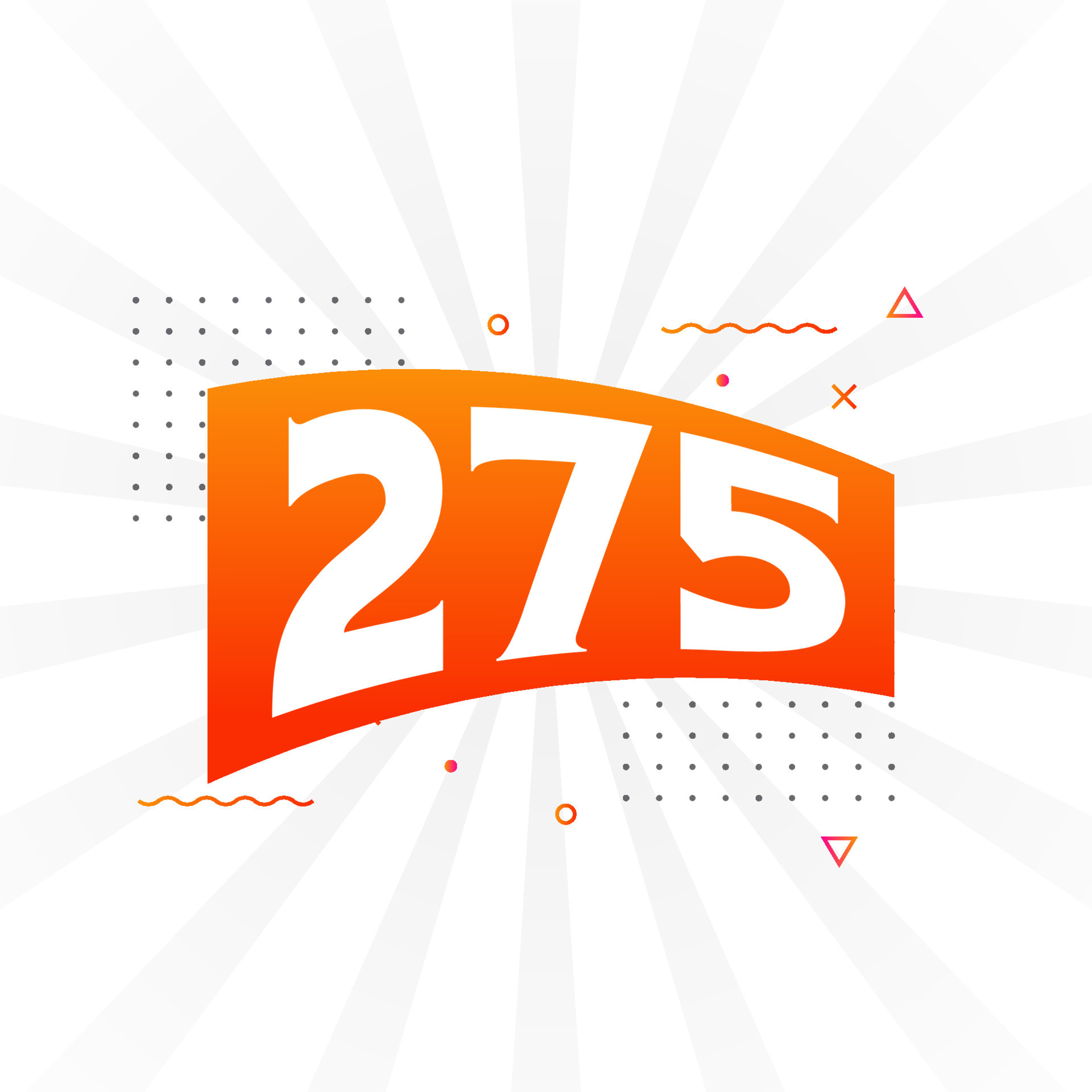 275 number vector font alphabet. Number 275 with decorative element ... 275 number vector font alphabet. Number 275 with decorative element ...