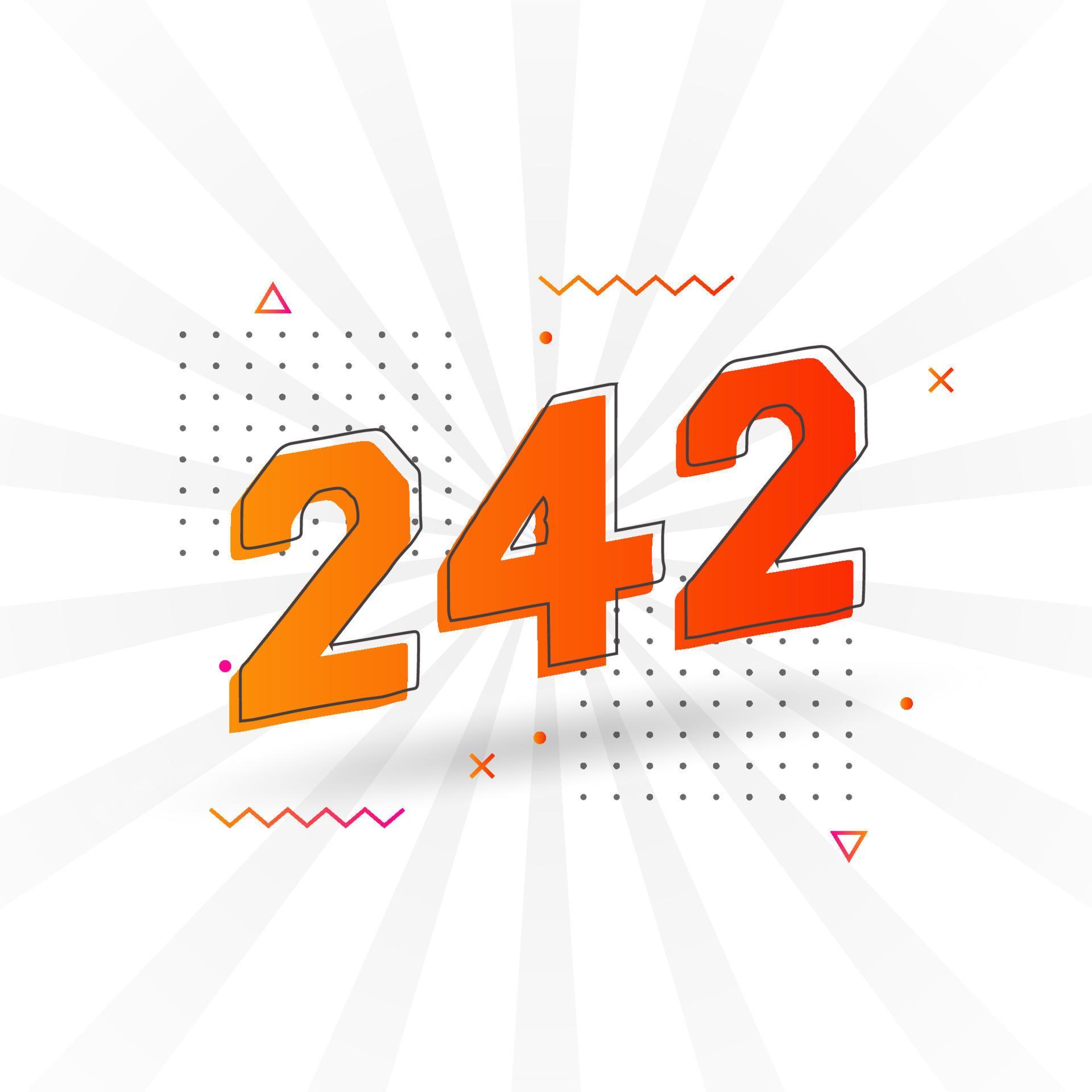 242 number vector font alphabet. Number 242 with decorative element stock vector 13886137 Vector ...