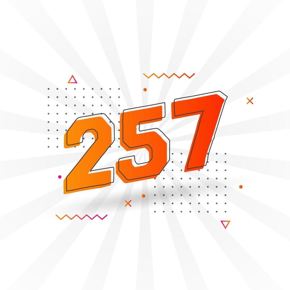 257 number vector font alphabet. Number 257 with decorative element stock vector 13886138 Vector ...