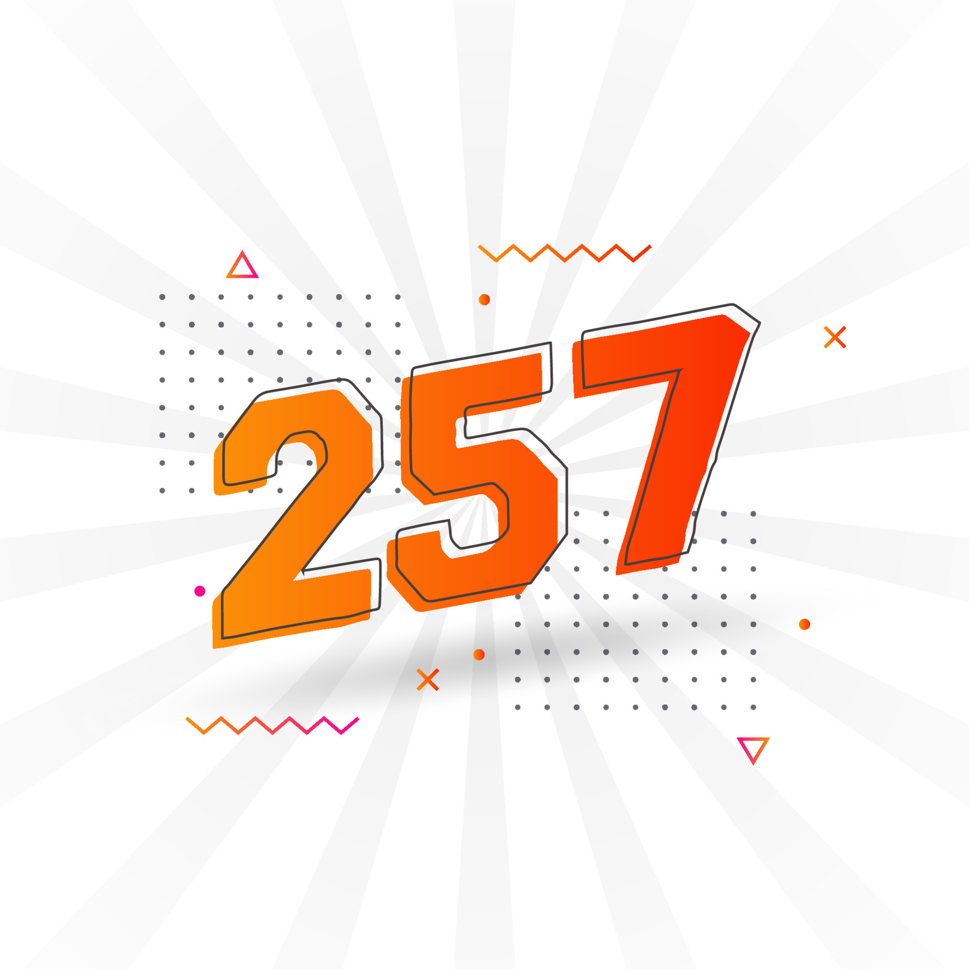 257 number vector font alphabet. Number 257 with decorative element ... 257 number vector font alphabet. Number 257 with decorative element ...