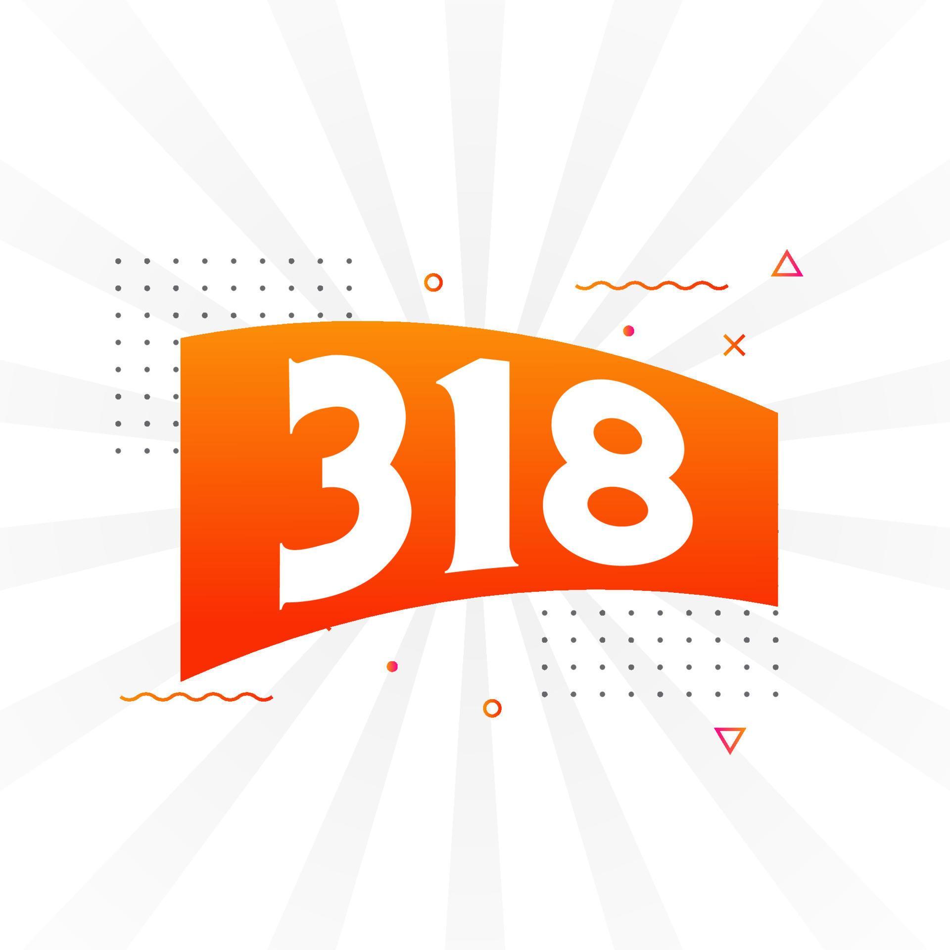 318 number vector font alphabet. Number 318 with decorative element stock vector 13886144 Vector ...