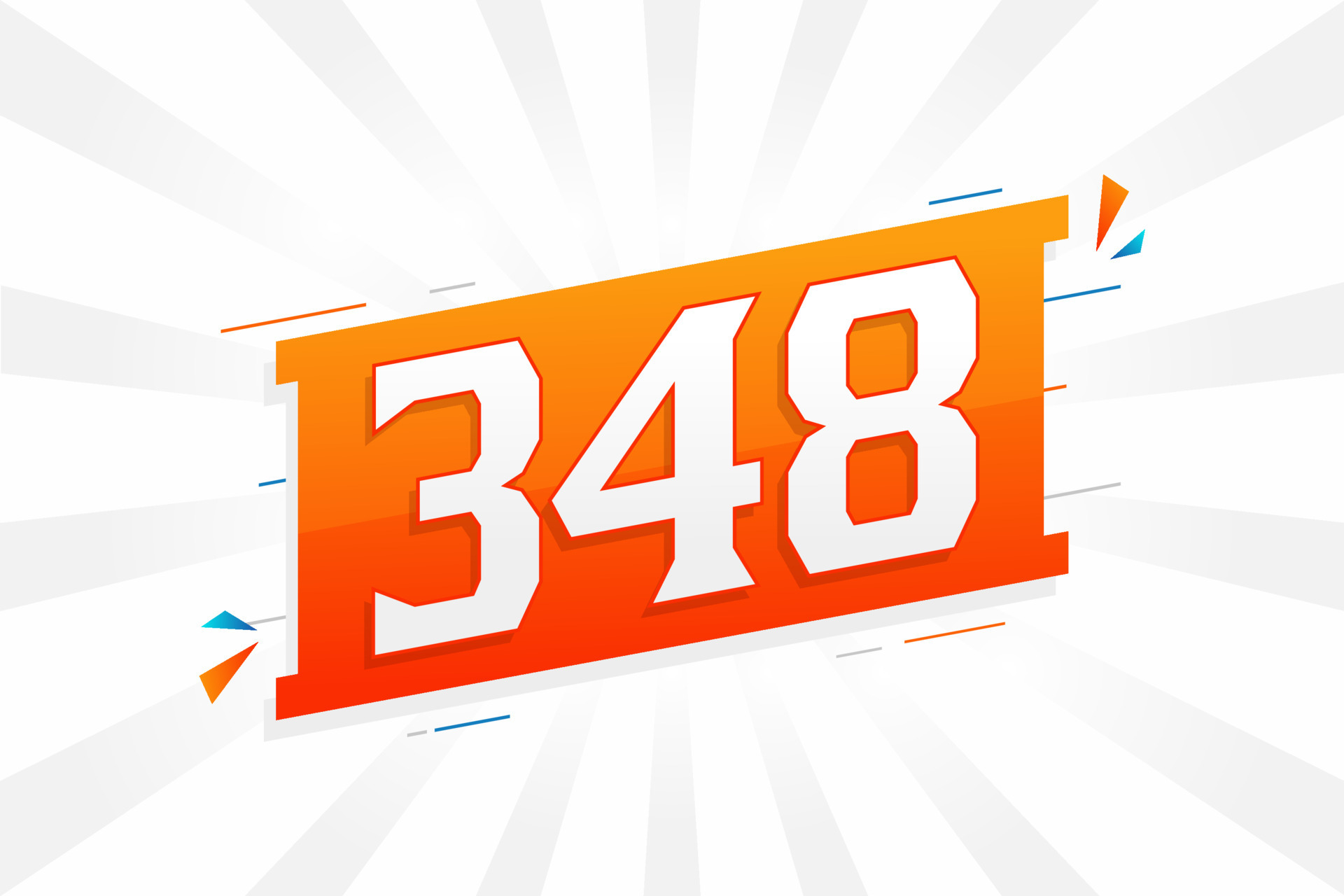 Alfabeto de fuente vectorial de 348 números. número 348 con elemento decorativo vector stock ...