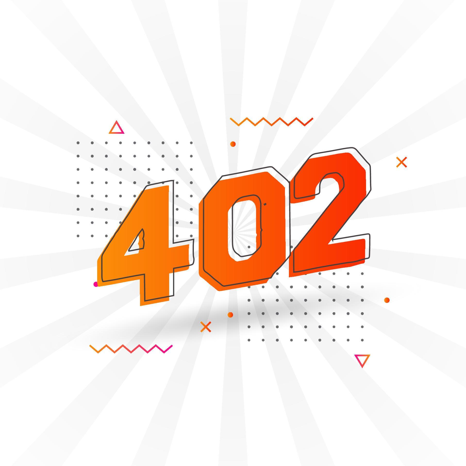 402 number vector font alphabet. Number 402 with decorative element ...