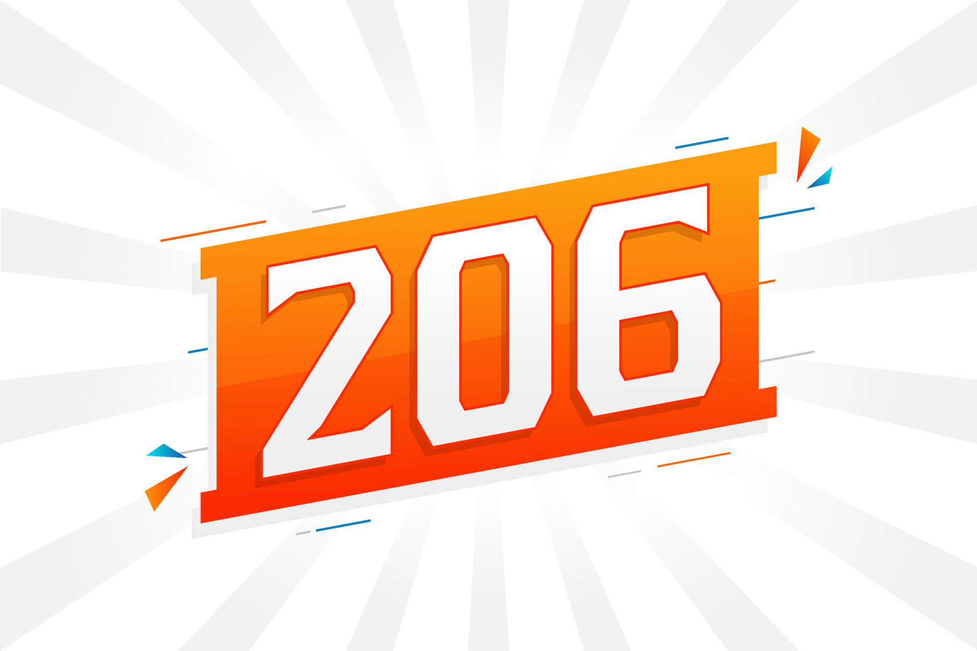 206 number vector font alphabet. Number 206 with decorative element stock vector 13886331 Vector ...