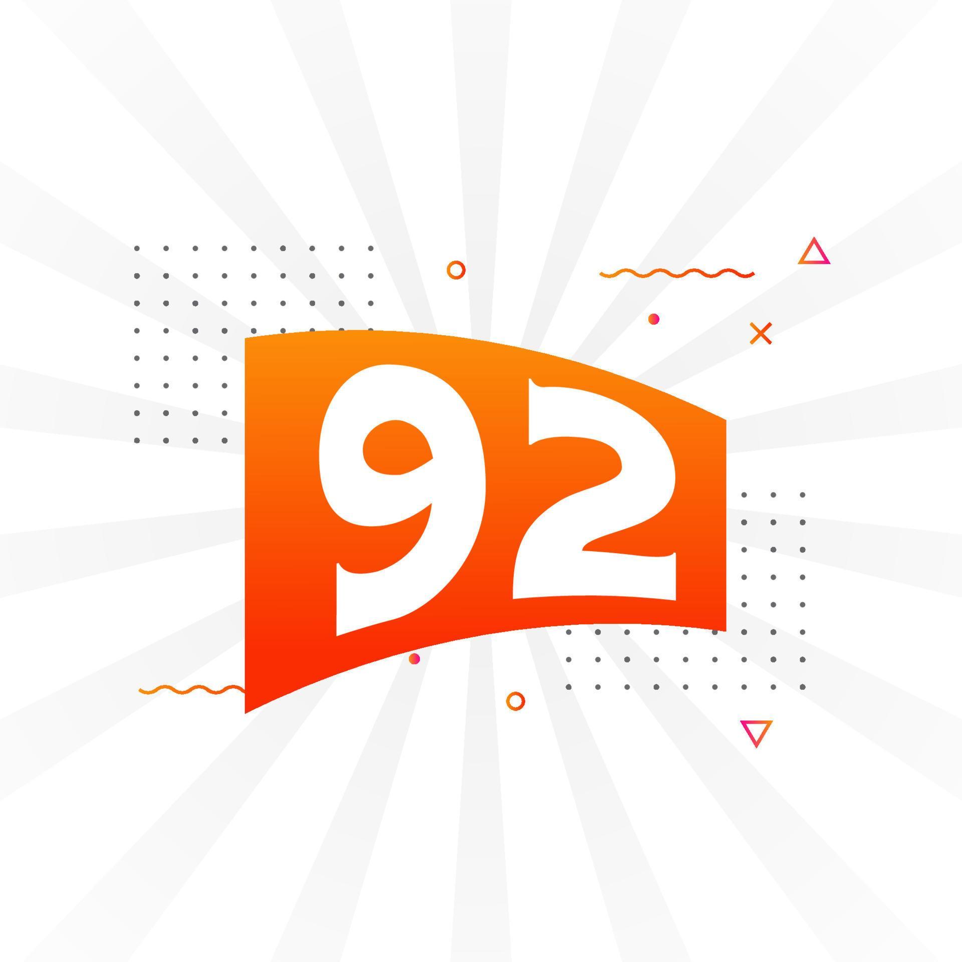 92 number vector font alphabet. Number 92 with decorative element stock ... 92 number vector font alphabet. Number 92 with decorative element stock ...