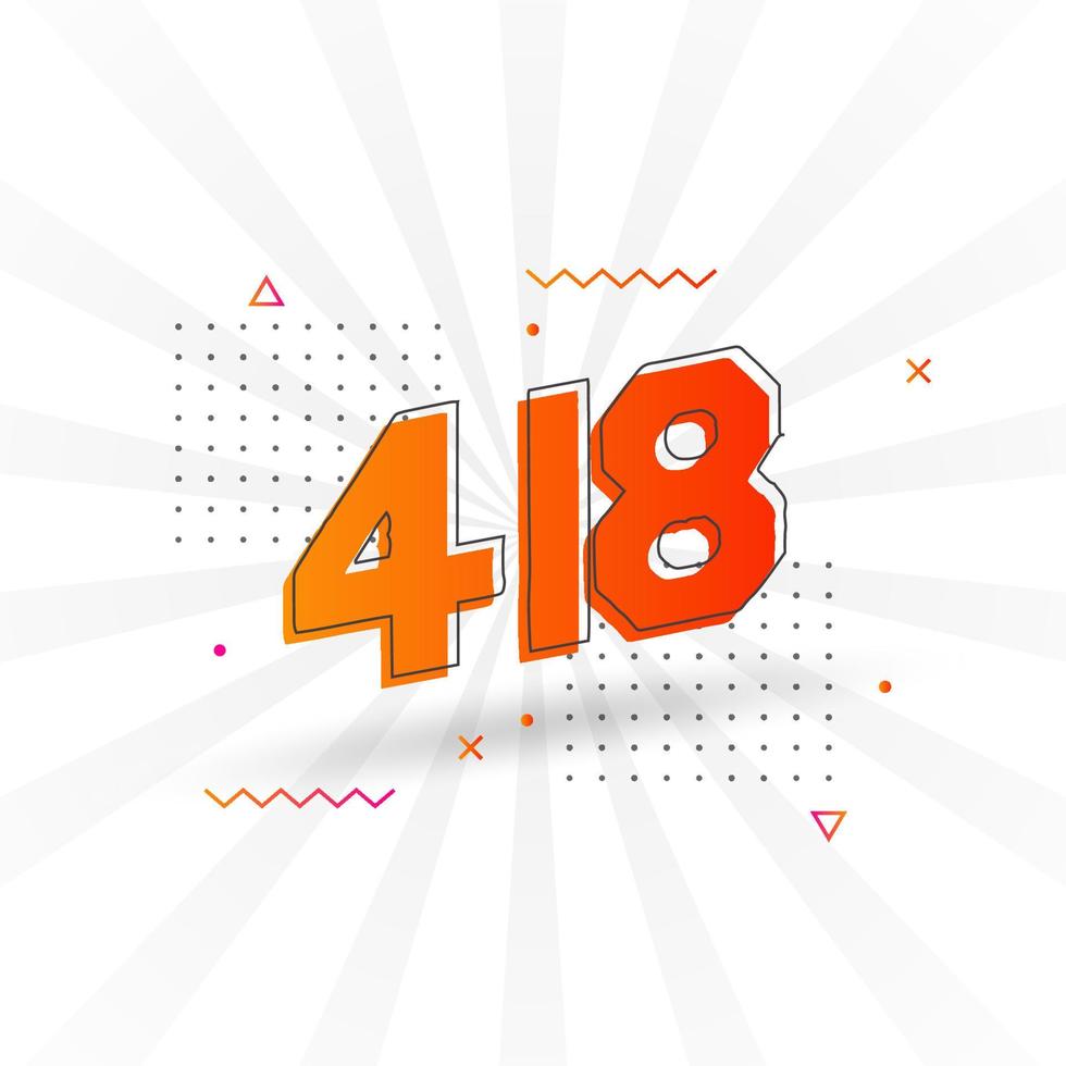 418 number vector font alphabet. Number 418 with decorative element stock vector 13886437 Vector ...