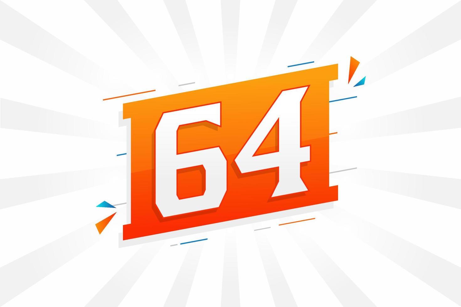 64 number vector font alphabet. Number 64 with decorative element stock vector 13886502 Vector ...