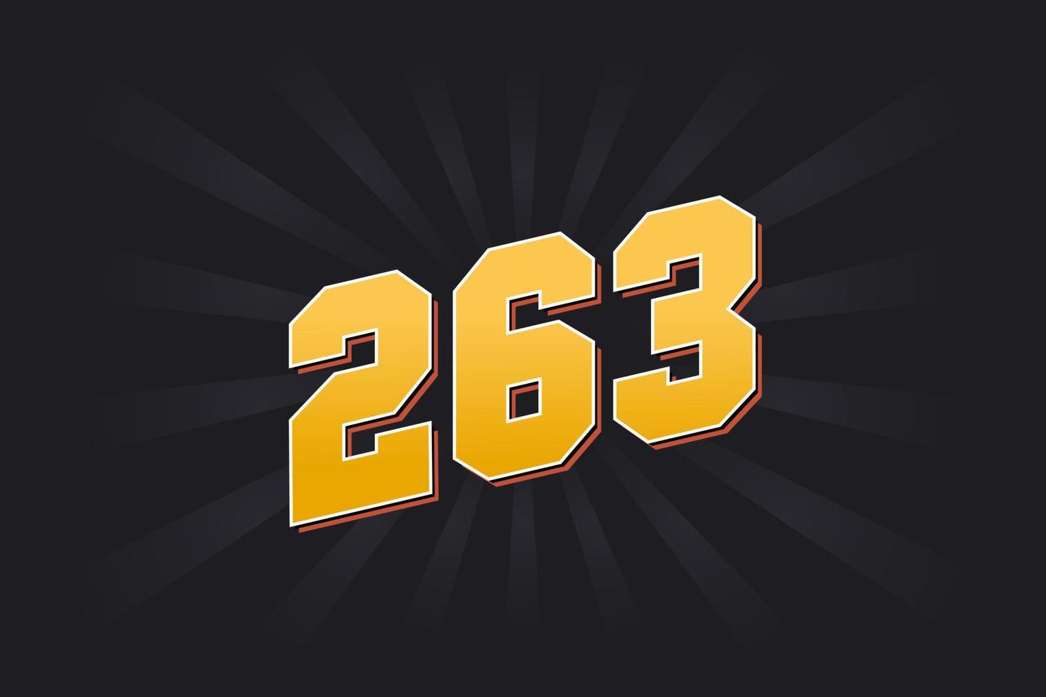 Number 263 vector font alphabet. Yellow 263 number with black background 13886531 Vector Art at ...