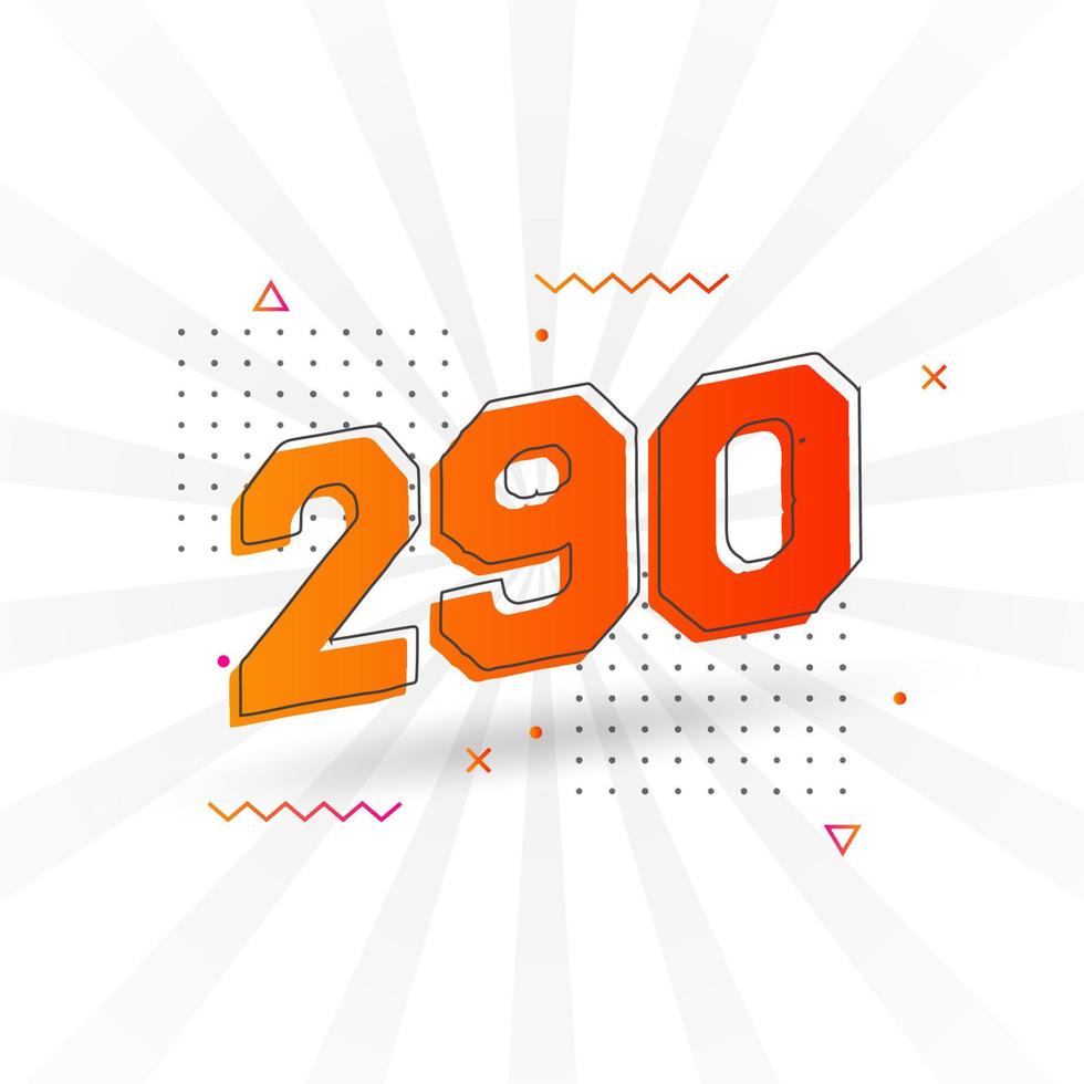 290 number vector font alphabet. Number 290 with decorative element stock vector 13886631 Vector ...
