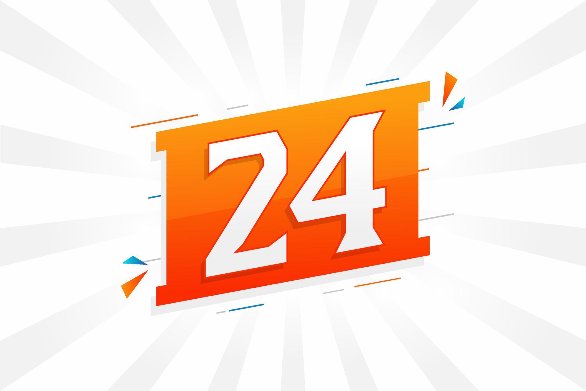 24 number vector font alphabet. Number 24 with decorative element stock vector 13886638 Vector ...