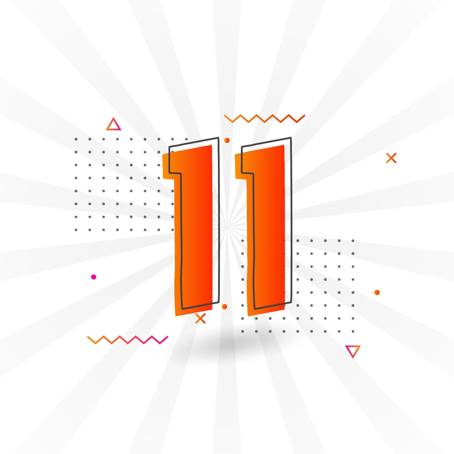 11 number vector font alphabet. Number 11 with decorative element stock vector 13886686 Vector ...