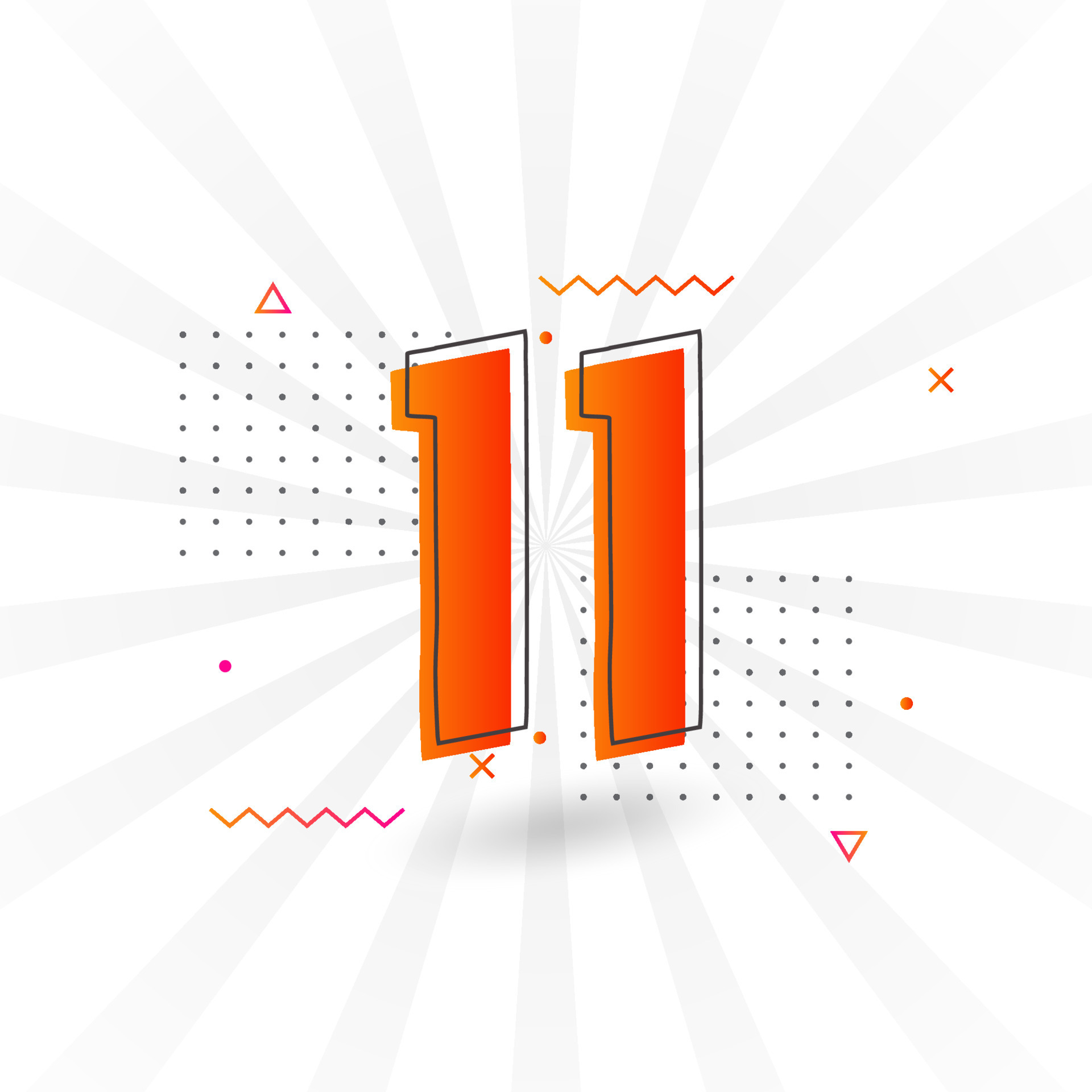 11 number vector font alphabet. Number 11 with decorative element stock vector 13886686 Vector ...