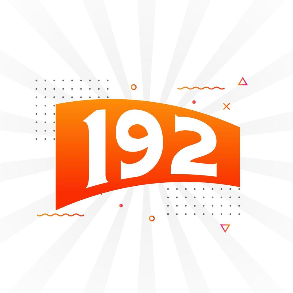 192 number vector font alphabet. Number 192 with decorative element ... 192 number vector font alphabet. Number 192 with decorative element ...