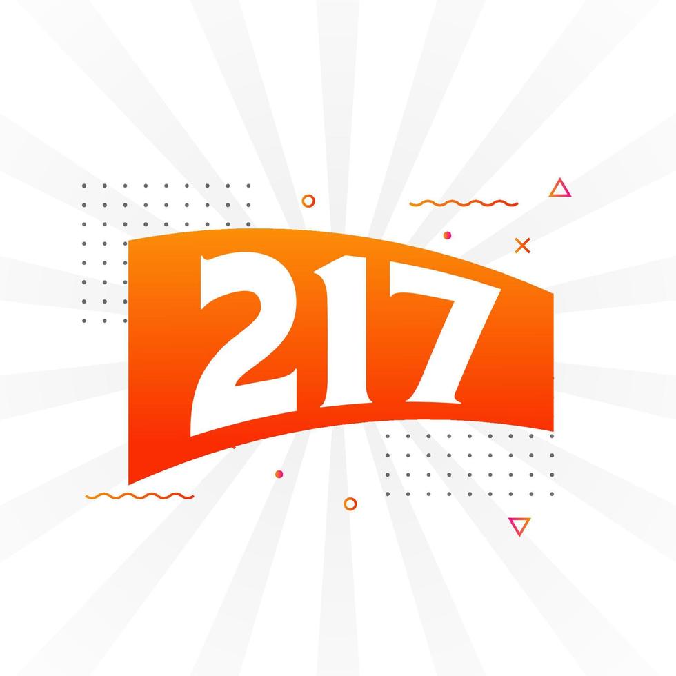 217 number vector font alphabet. Number 217 with decorative element stock vector 13886804 Vector ...
