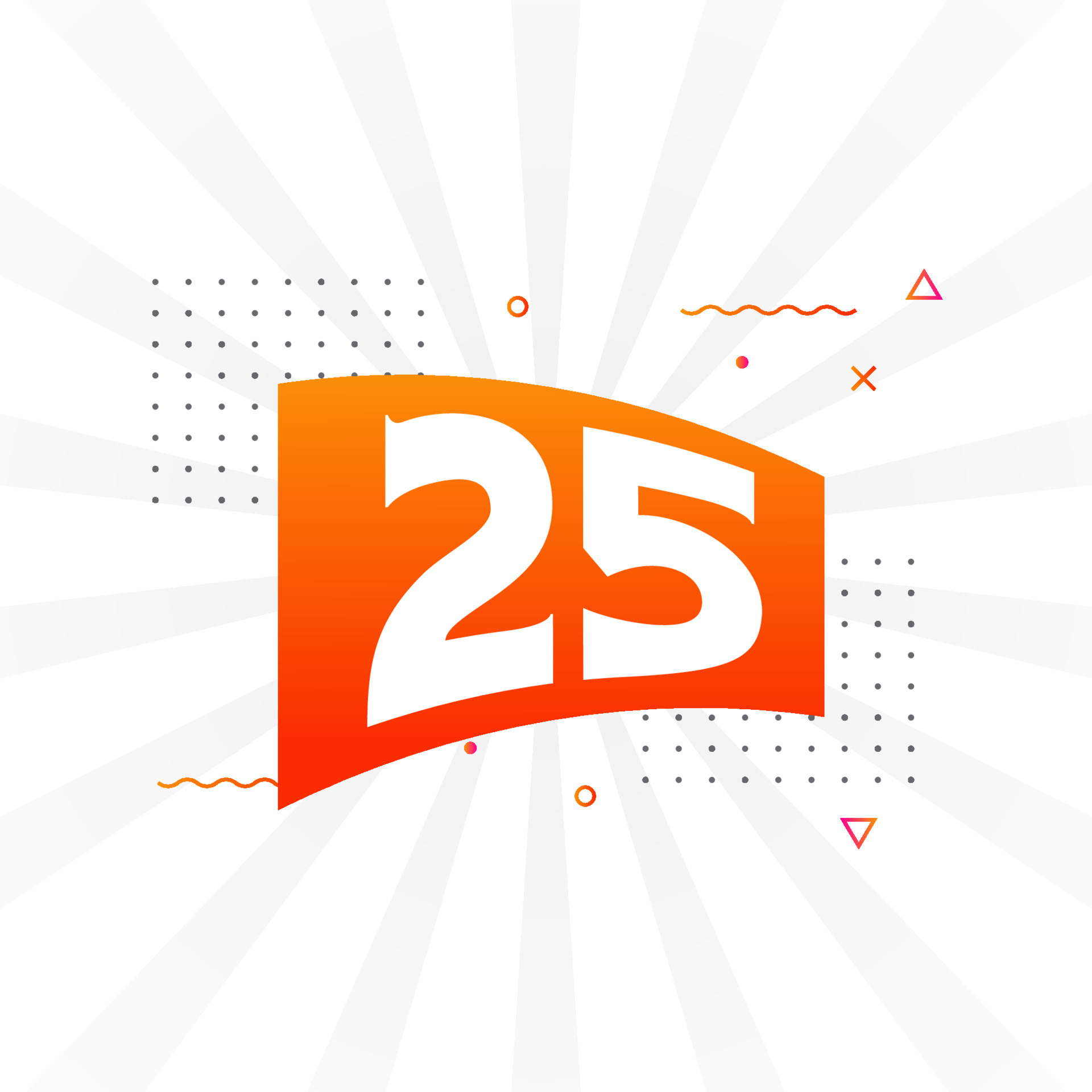 25 number vector font alphabet. Number 25 with decorative element stock vector 13886815 Vector ...