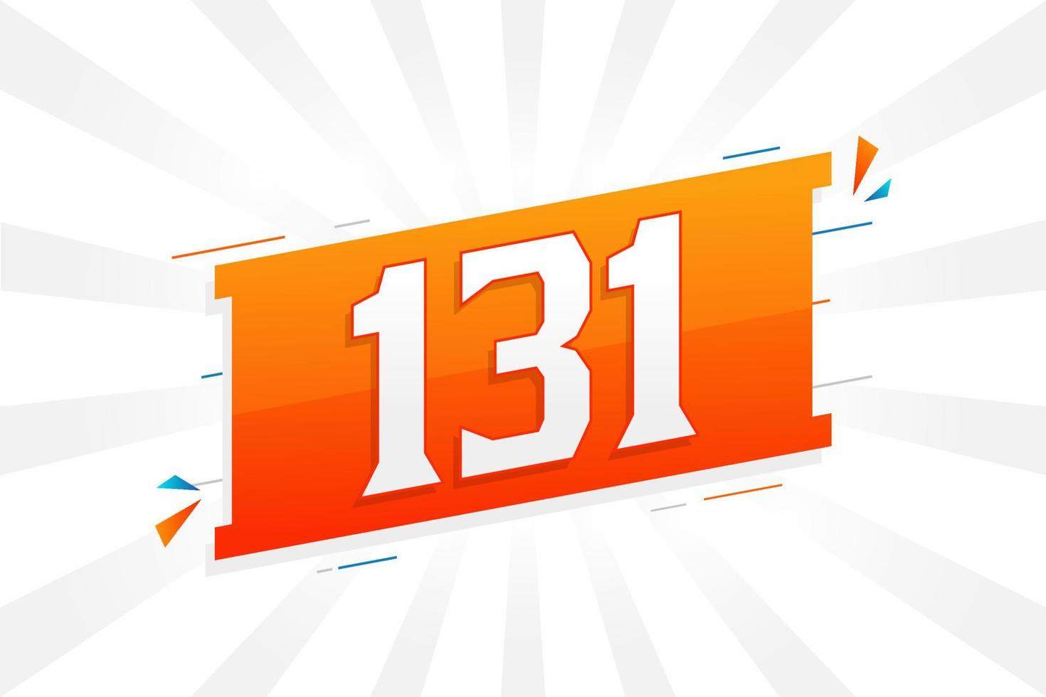 131 number vector font alphabet. Number 131 with decorative element ...