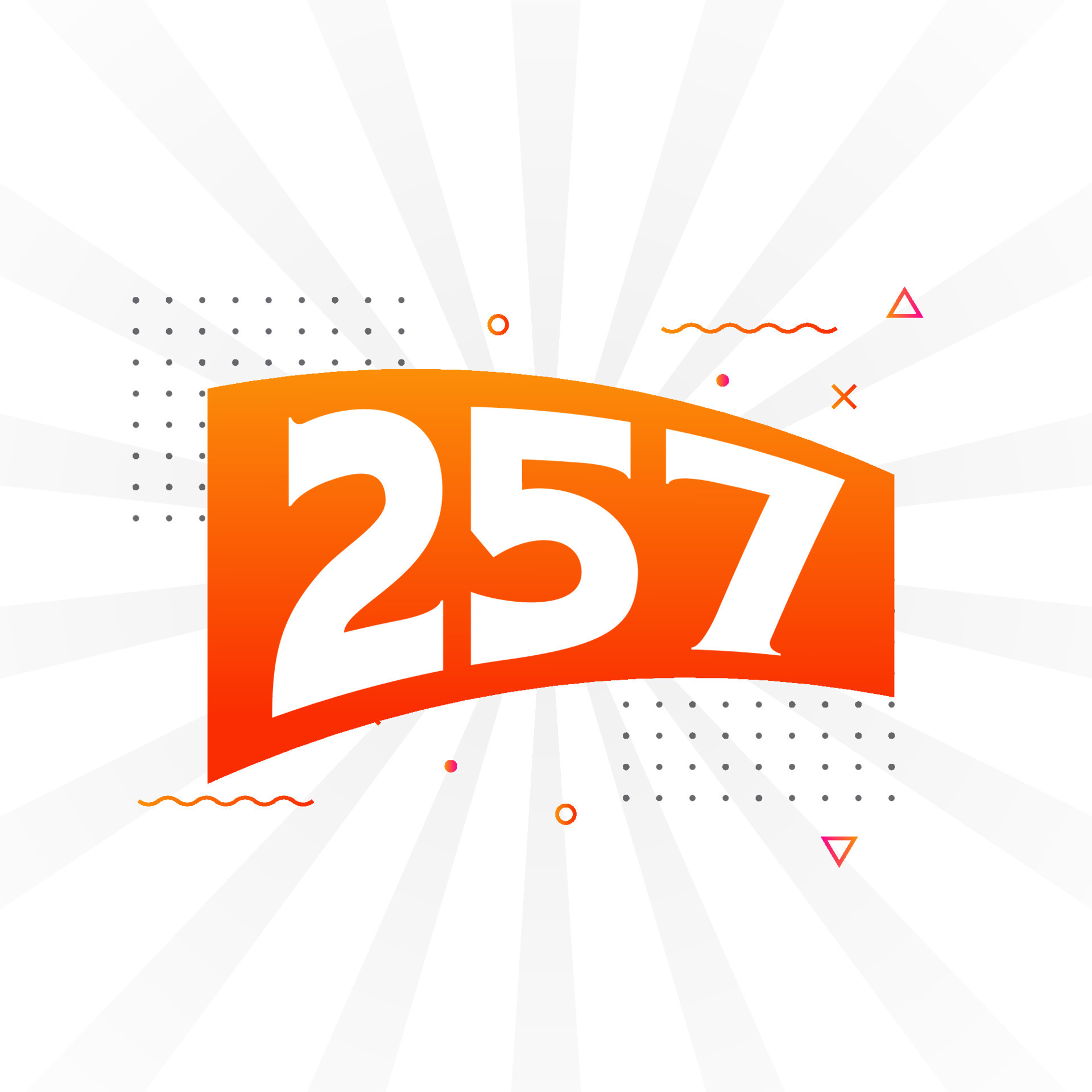 257 number vector font alphabet. Number 257 with decorative element ... 257 number vector font alphabet. Number 257 with decorative element ...
