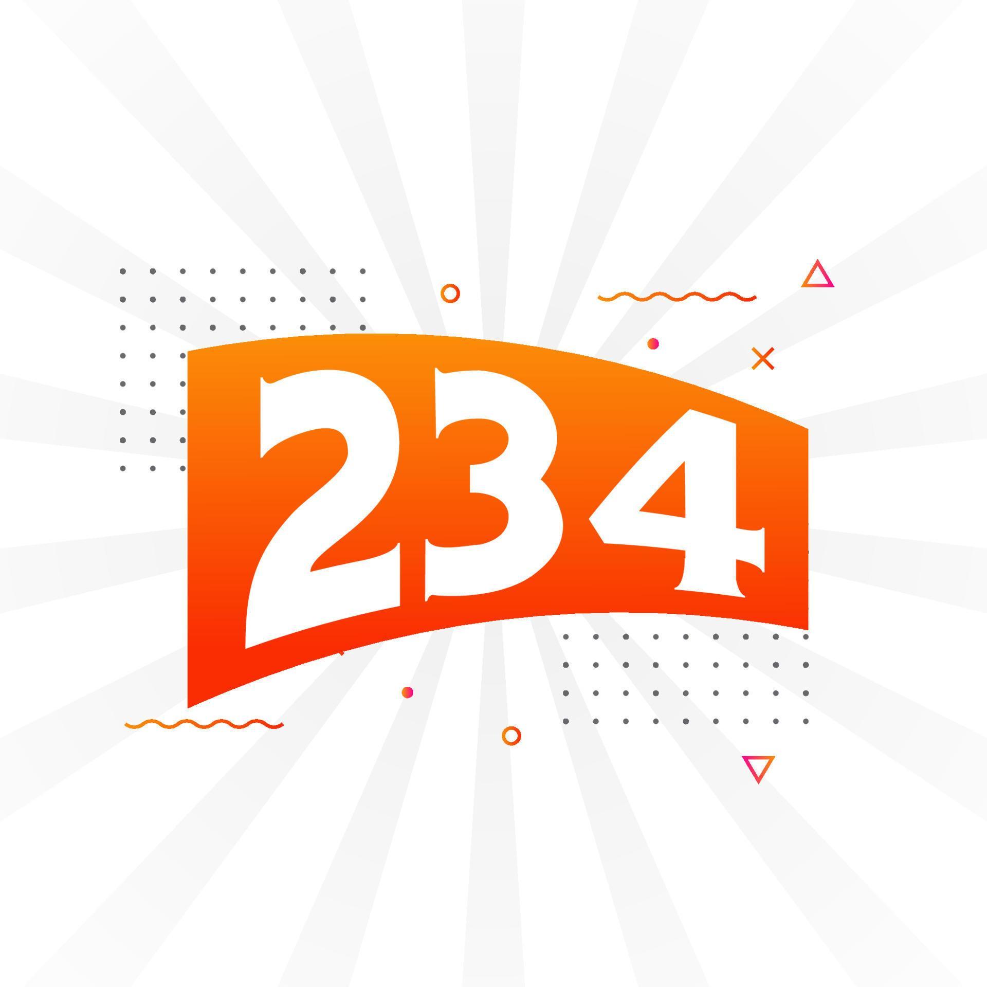 234 number vector font alphabet. Number 234 with decorative element stock vector 13886841 Vector ...