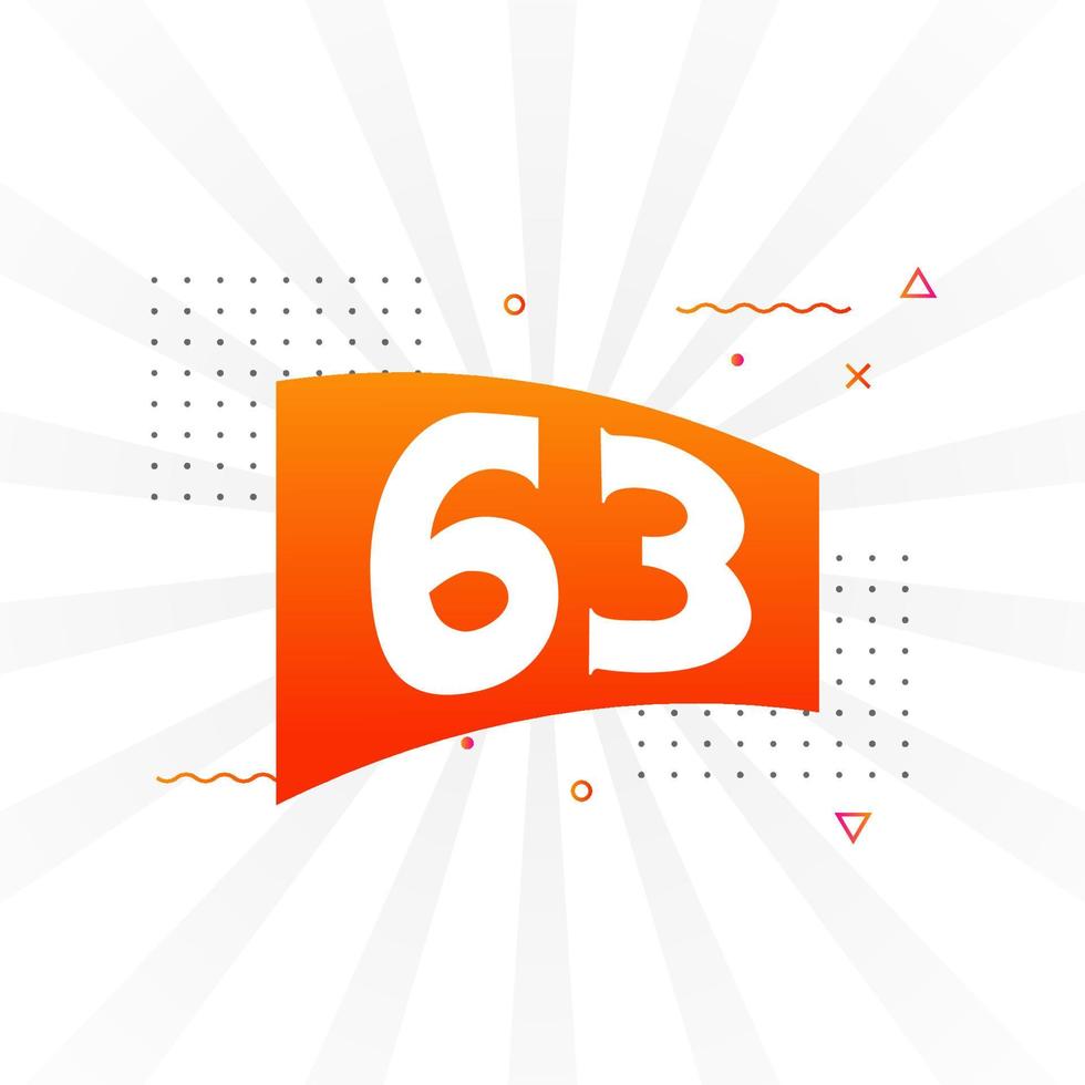 63 number vector font alphabet. Number 63 with decorative element stock ... 63 number vector font alphabet. Number 63 with decorative element stock ...
