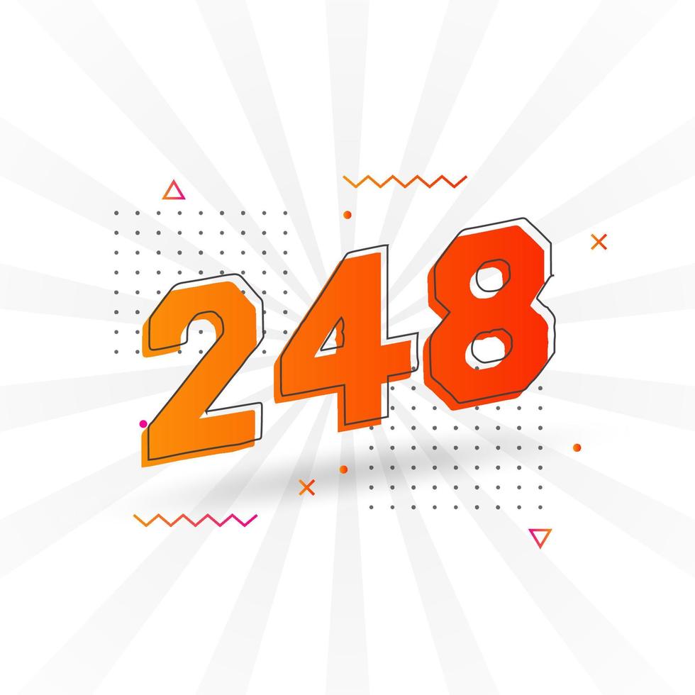 248 number vector font alphabet. Number 248 with decorative element stock vector 13886908 Vector ...