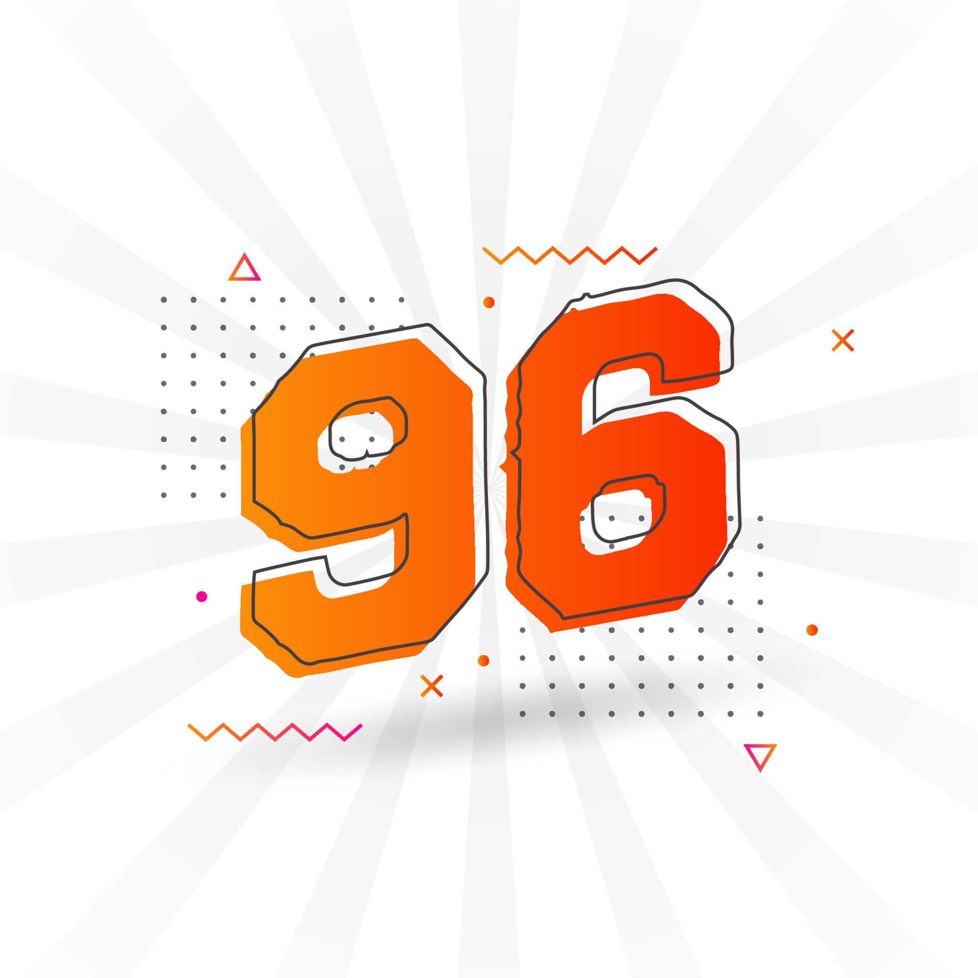 96 Number Vector Font Alphabet Number 96 With Decorative Element Stock 96 Number Vector Font Alphabet Number 96 With Decorative Element Stock