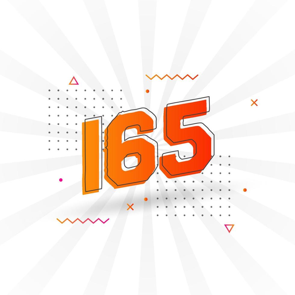 Alfabeto de fuente vectorial de 165 números. número 165 con vector de stock de elemento ...