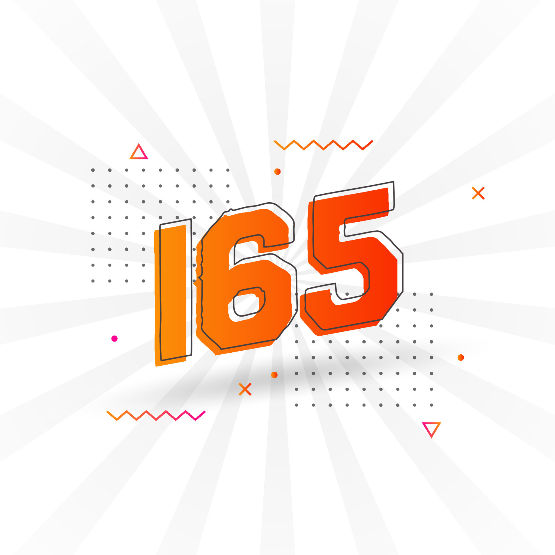 165 number vector font alphabet. Number 165 with decorative element ... 165 number vector font alphabet. Number 165 with decorative element ...