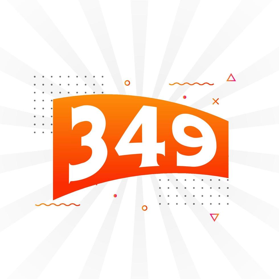 349 number vector font alphabet. Number 349 with decorative element stock vector 13886957 Vector ...