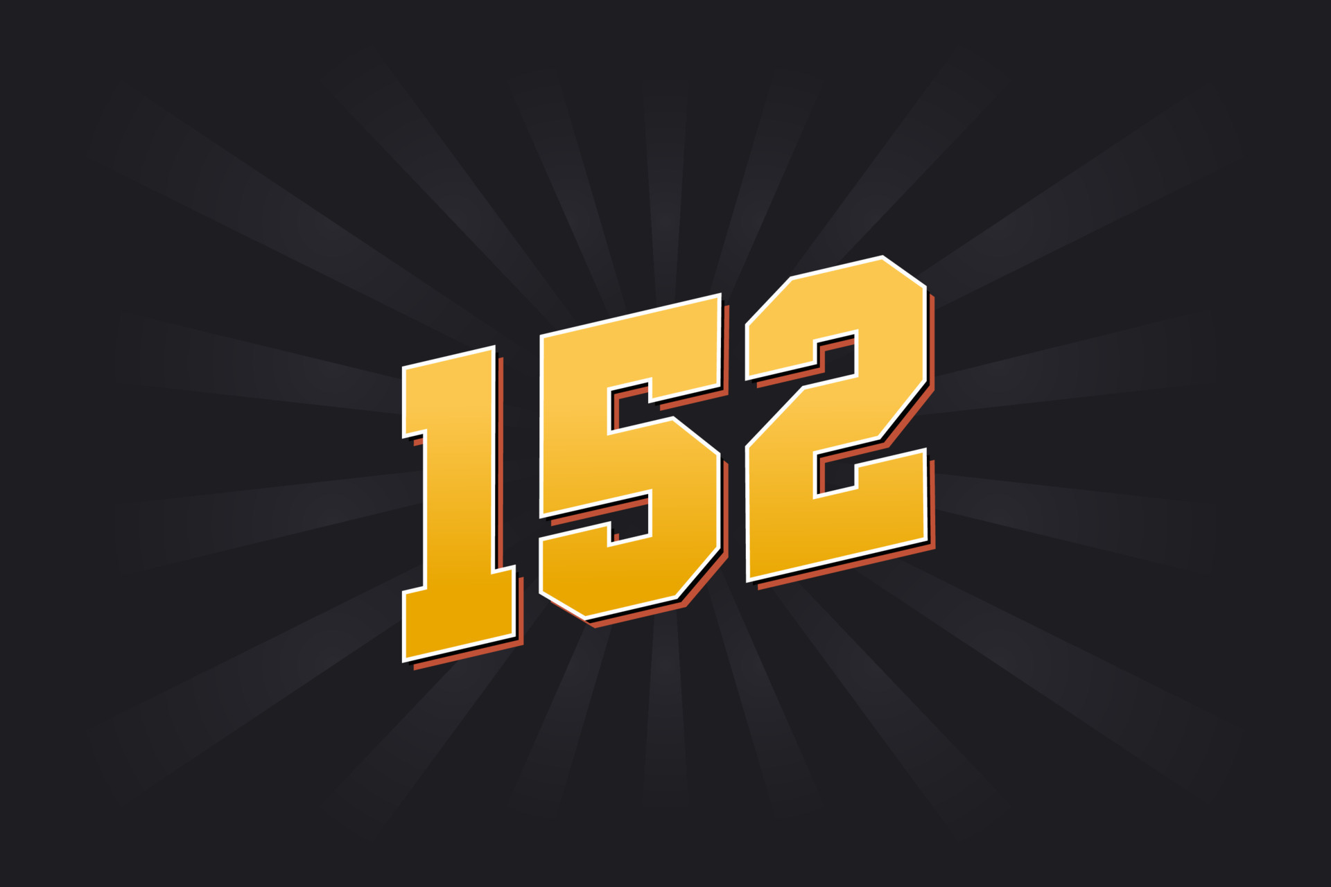 alfabeto de fuente vectorial número 152. número 152 amarillo con fondo negro 13886986 Vector en ...