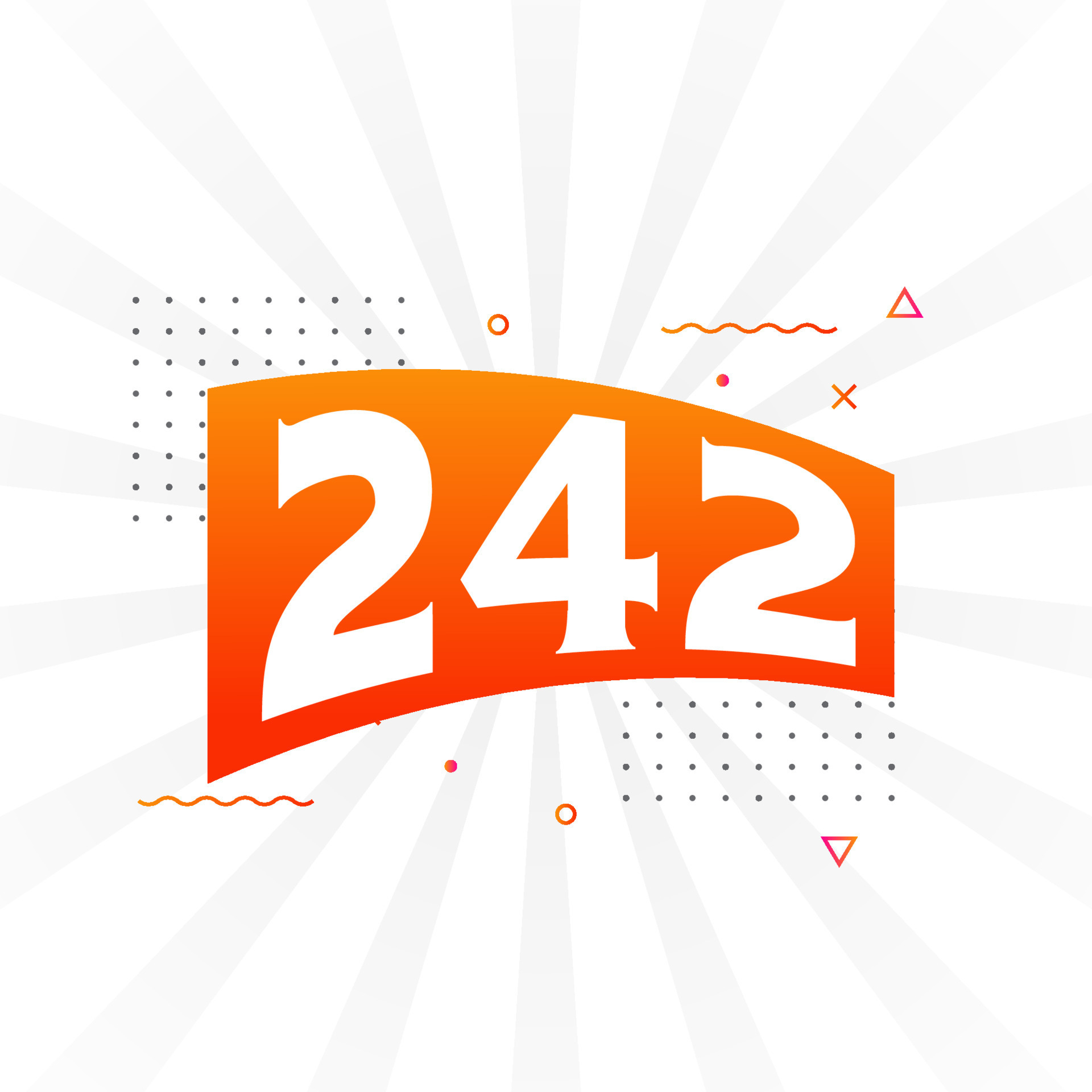 242 number vector font alphabet. Number 242 with decorative element stock vector 13887006 Vector ...