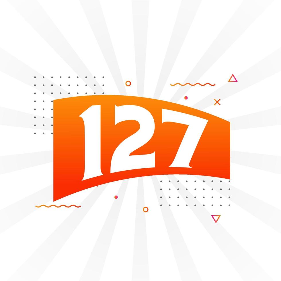 127 number vector font alphabet. Number 127 with decorative element stock vector 13887020 Vector ...