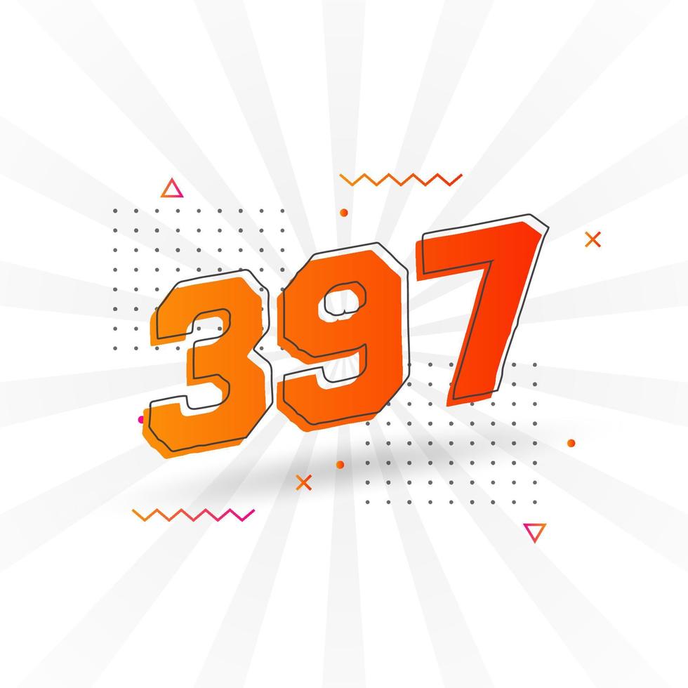 397 number vector font alphabet. Number 397 with decorative element stock vector 13887028 Vector ...