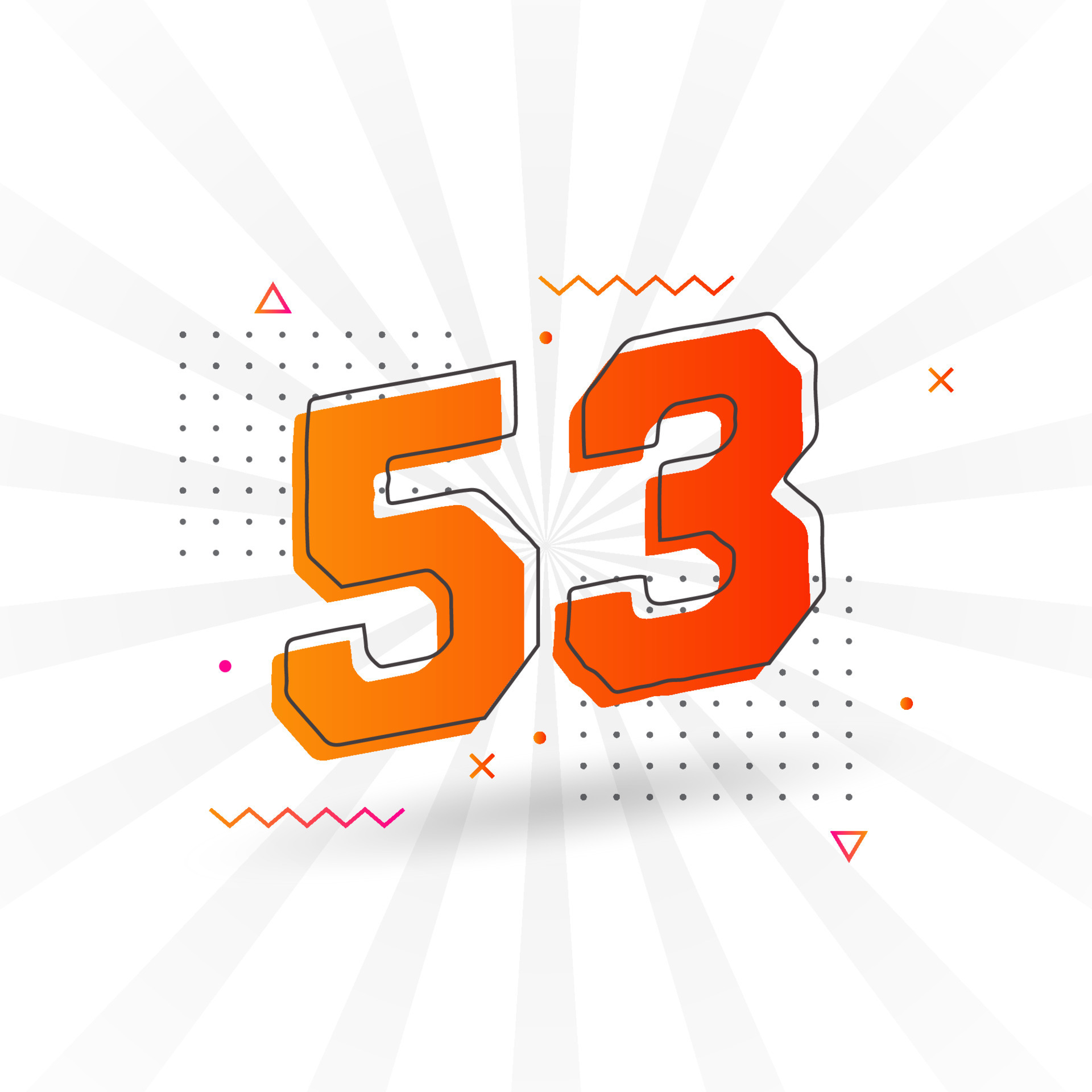 53 number vector font alphabet. Number 53 with decorative element stock vector 13887033 Vector ...