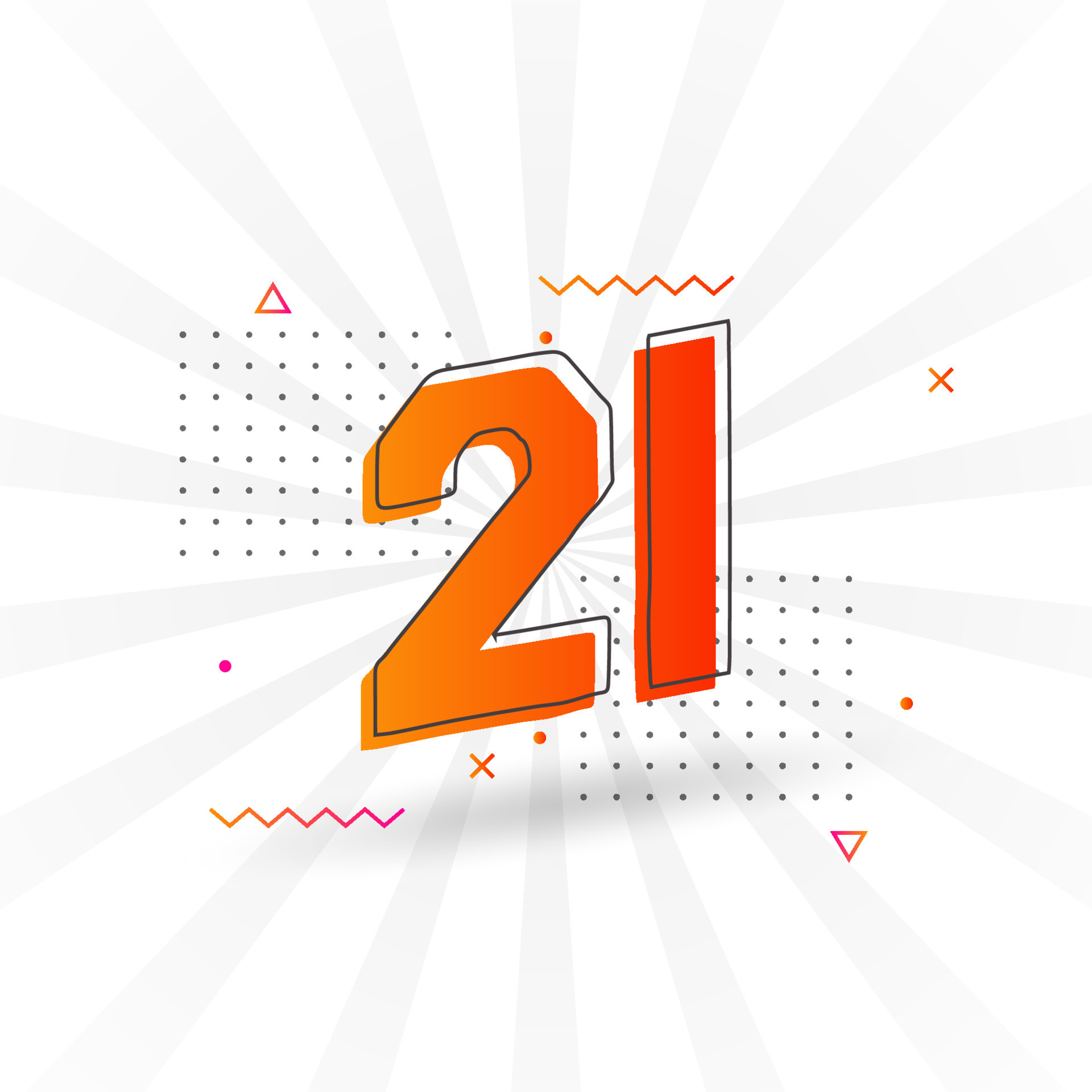 21 number vector font alphabet. Number 21 with decorative element stock vector 13887063 Vector ...