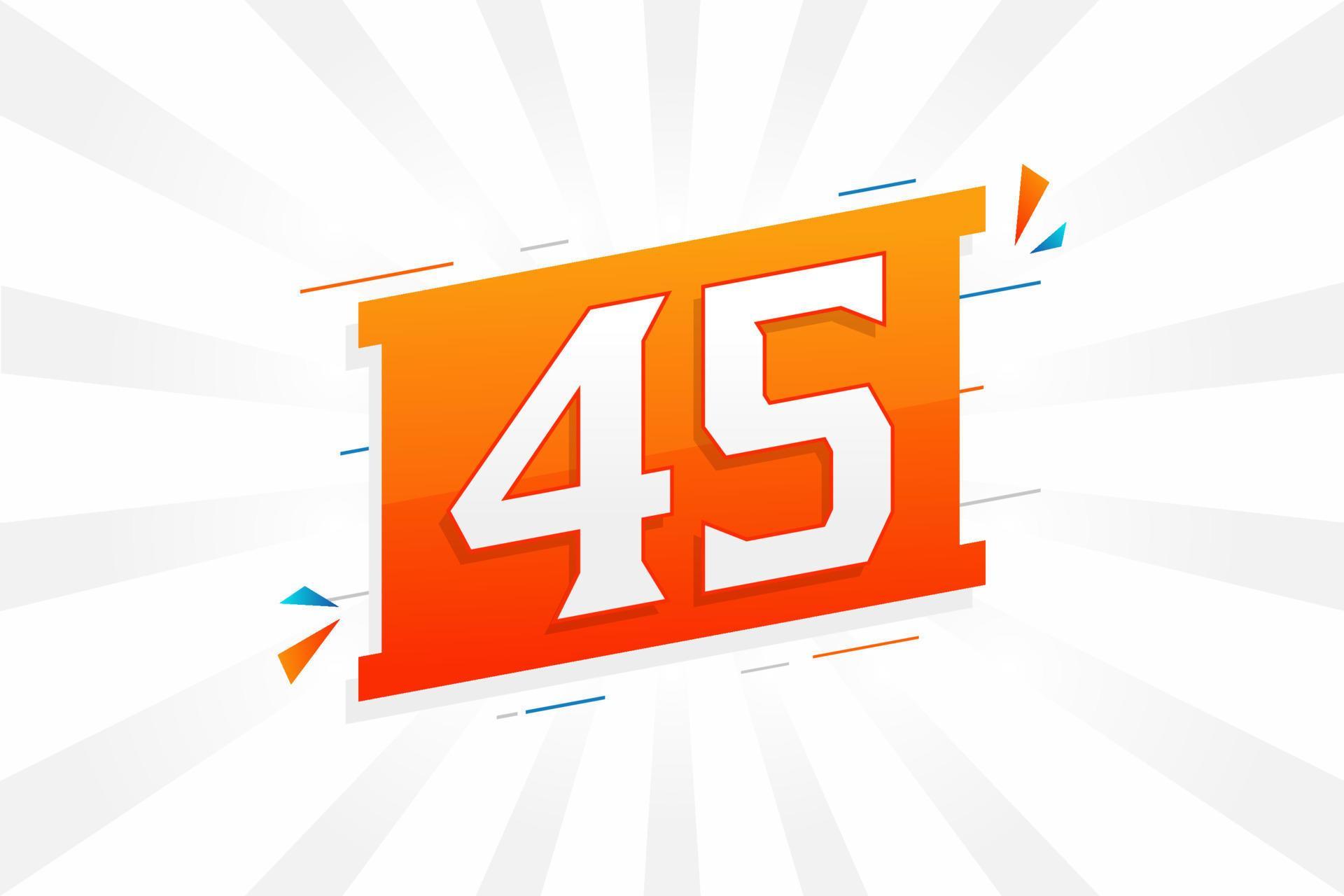 45 number vector font alphabet. Number 45 with decorative element stock vector 13887070 Vector ...