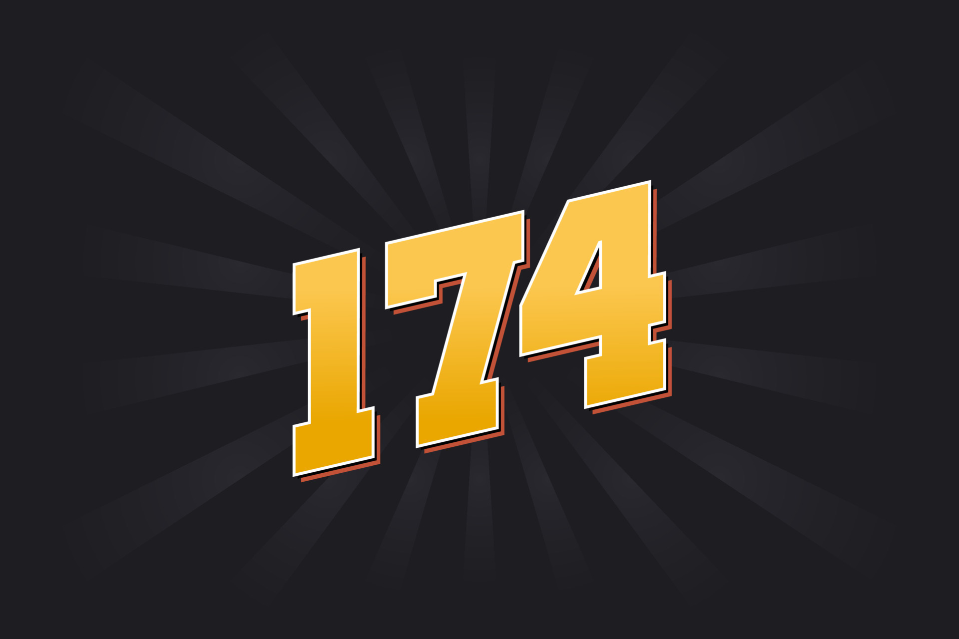 Number 174 Vector Font Alphabet Yellow 174 Number With Black number-174-vector-font-alphabet-yellow-174-number-with-black