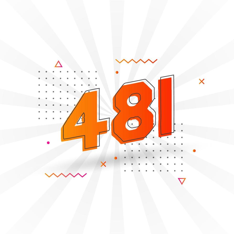 481 number vector font alphabet. Number 481 with decorative element stock vector 13887118 Vector ...