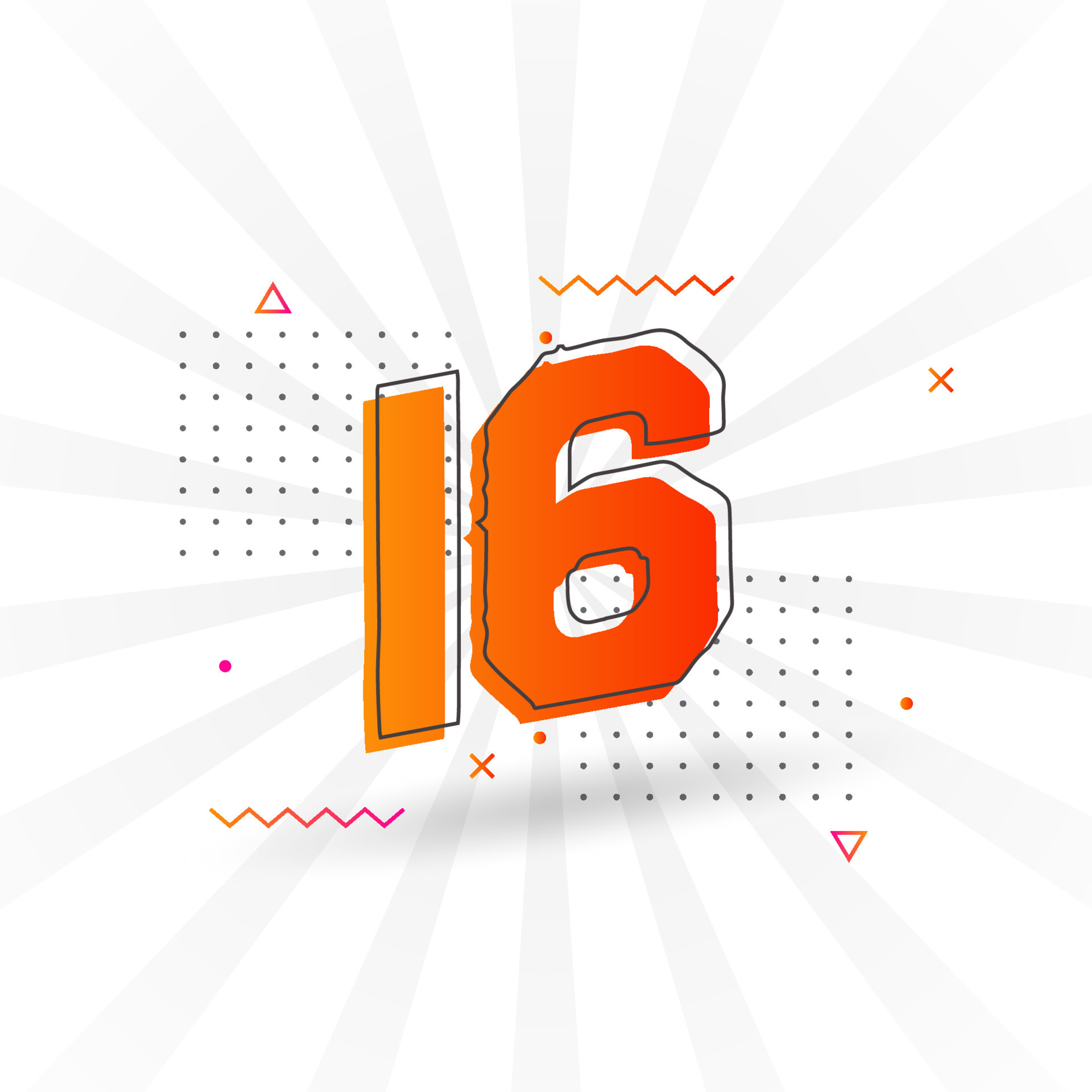 16 number vector font alphabet. Number 16 with decorative element stock ... 16 number vector font alphabet. Number 16 with decorative element stock ...