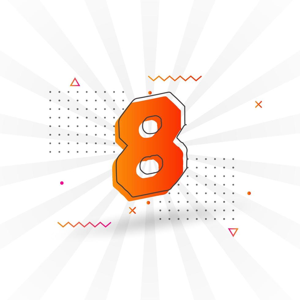 8 number vector font alphabet. Number 8 with decorative element stock vector 13887126 Vector Art ...