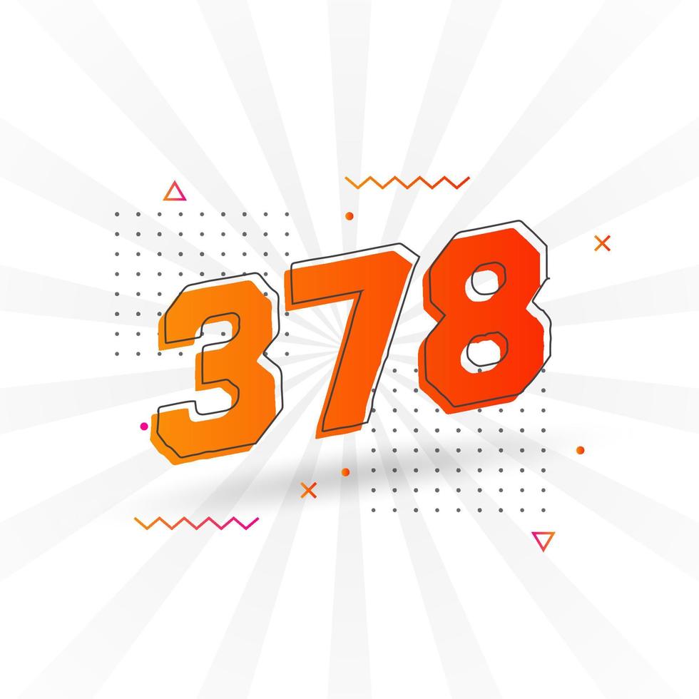 378 number vector font alphabet. Number 378 with decorative element stock vector 13887219 Vector ...