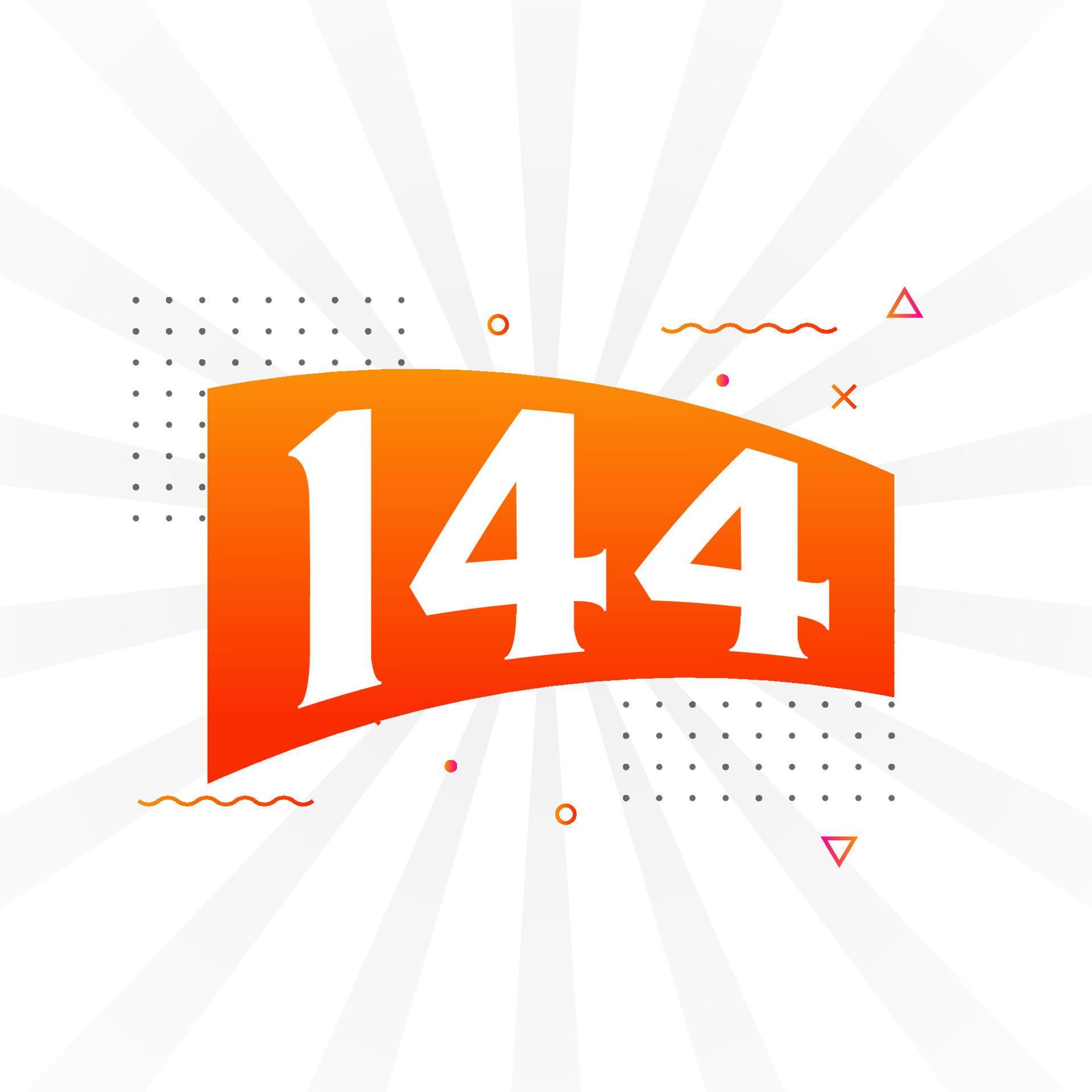 144 number vector font alphabet. Number 144 with decorative element stock vector 13887287 Vector ...