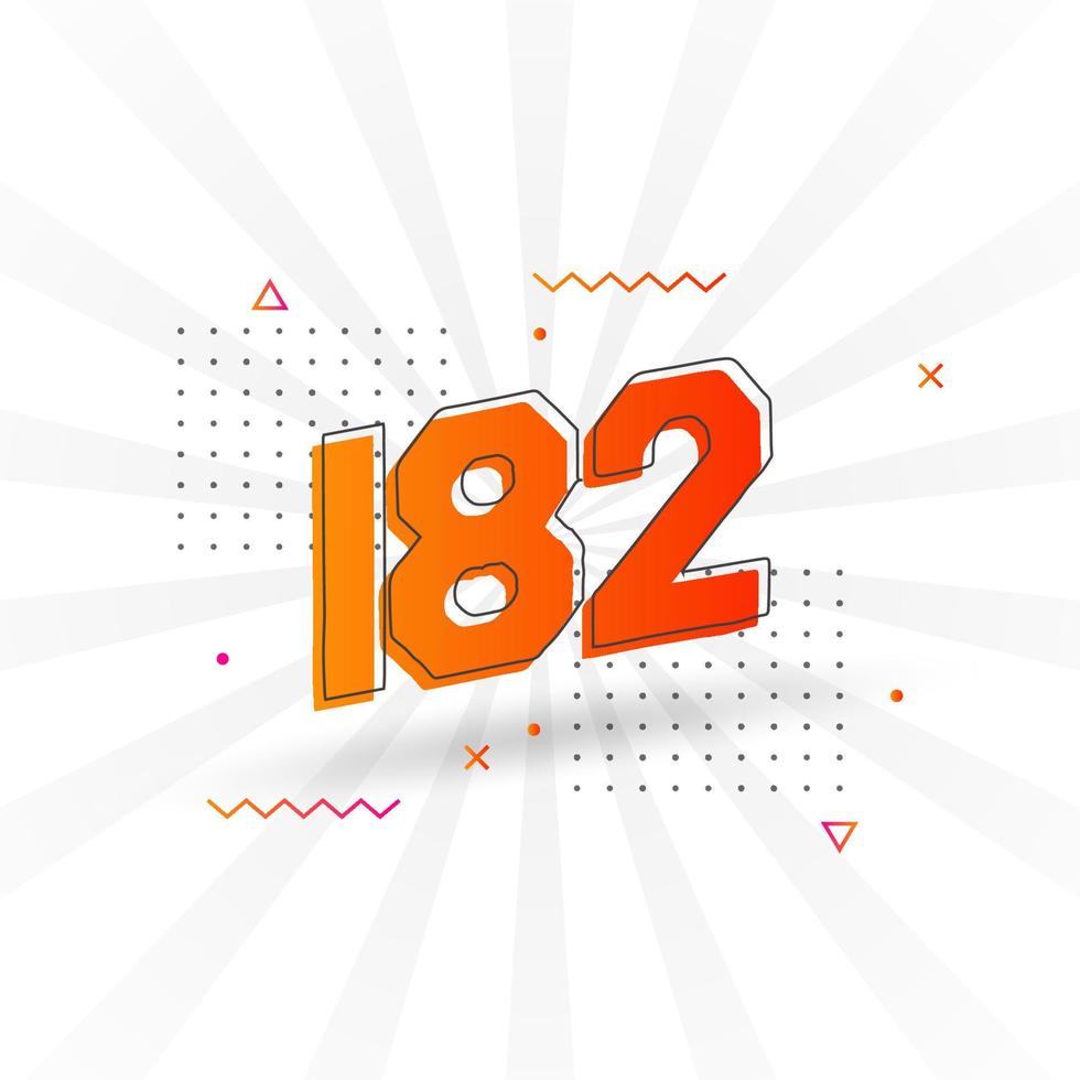 182 number vector font alphabet. Number 182 with decorative element stock vector 13887326 Vector ...