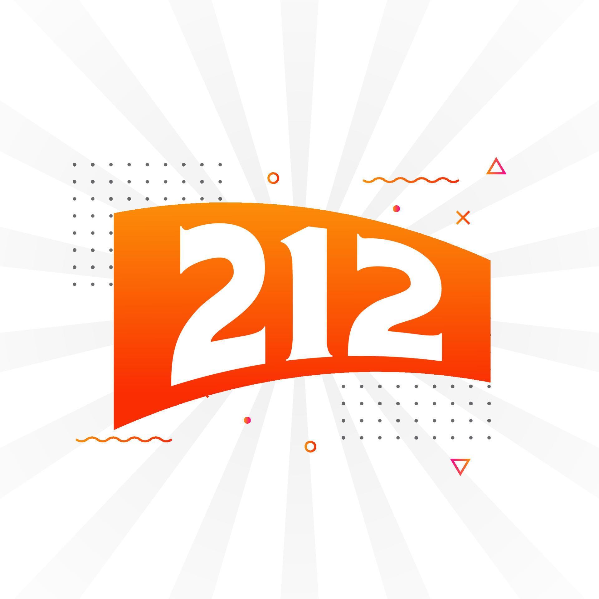 212 number vector font alphabet. Number 212 with decorative element ...