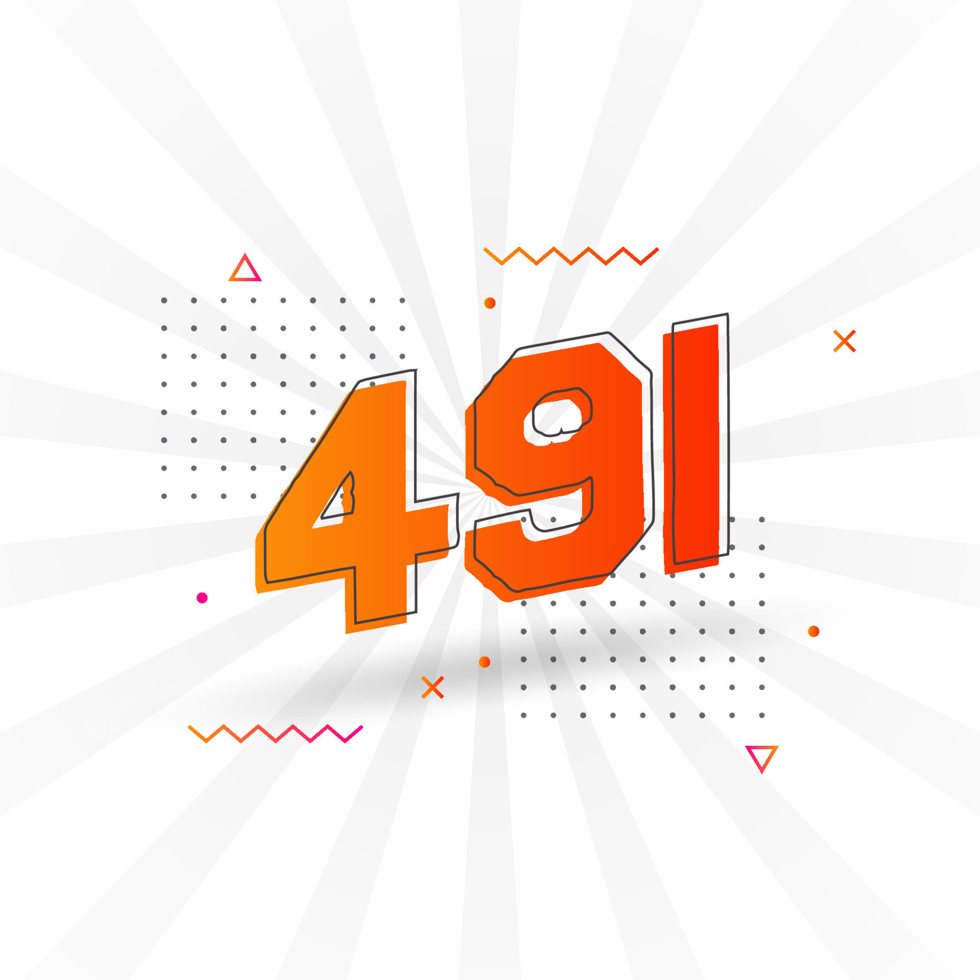 Alfabeto de fuente vectorial de 491 números. número 491 con vector de stock de elemento ...