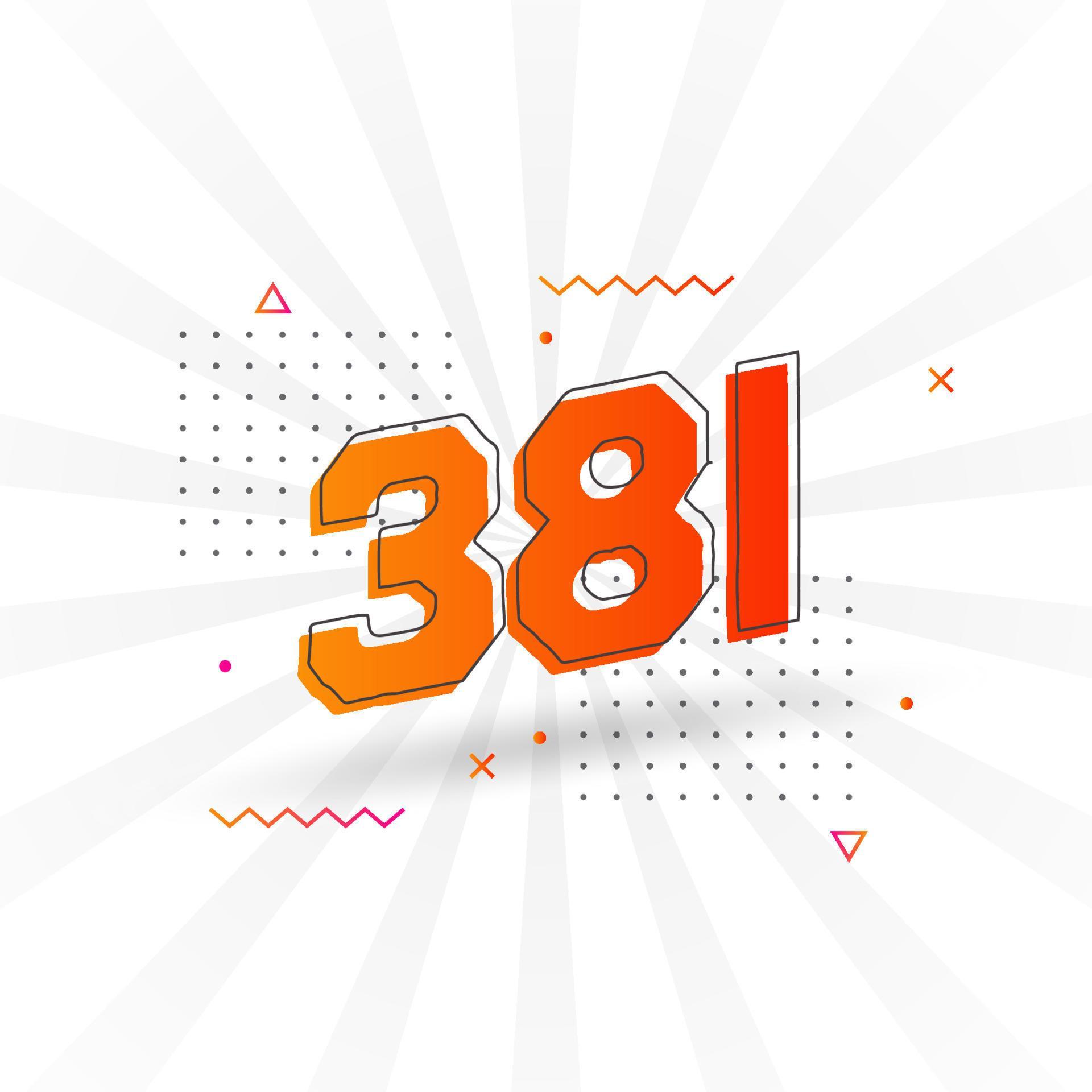 381 number vector font alphabet. Number 381 with decorative element stock vector 13887354 Vector ...